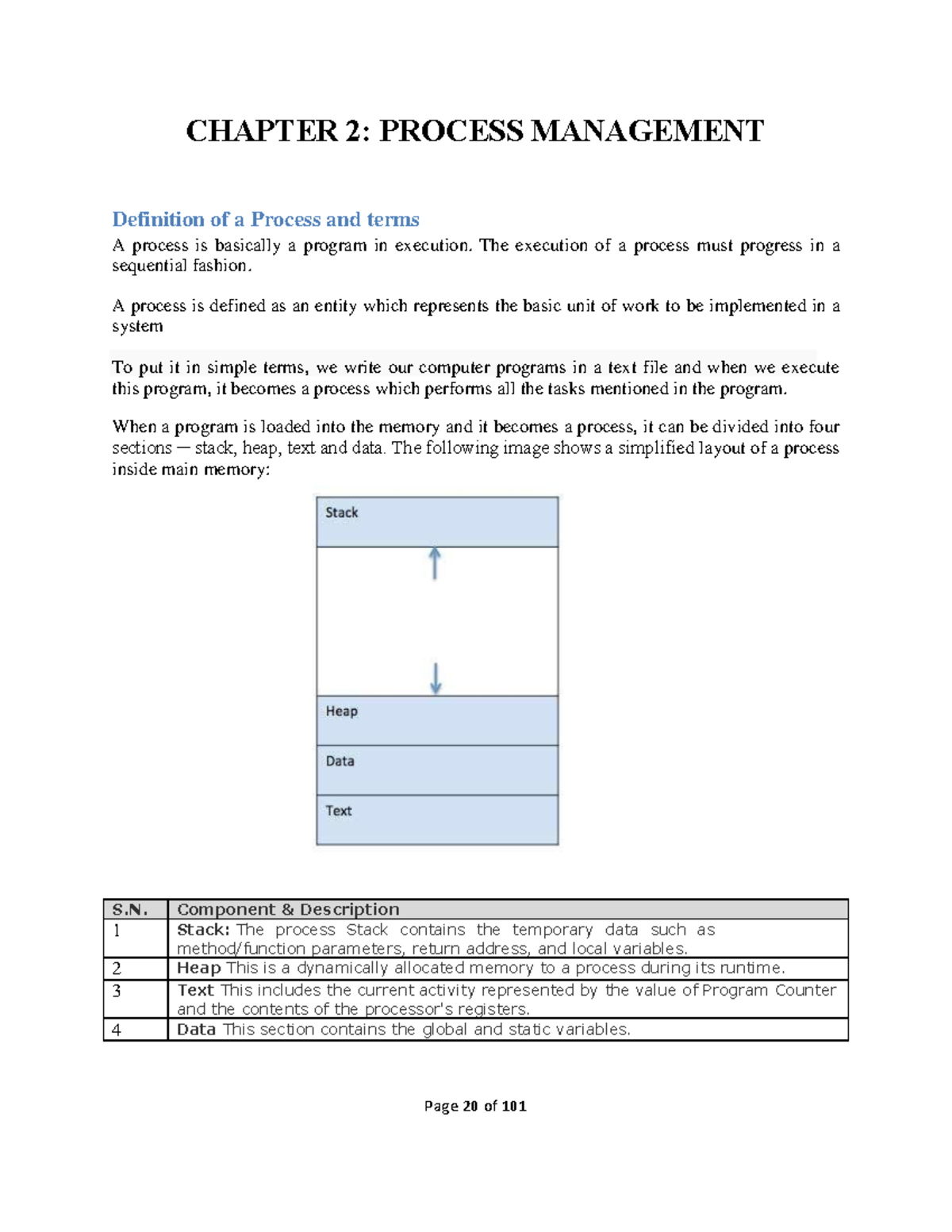 Sertoi OS Chapter 2 - lcture - CHAPTER 2: PROCESS MANAGEMENT Definition ...