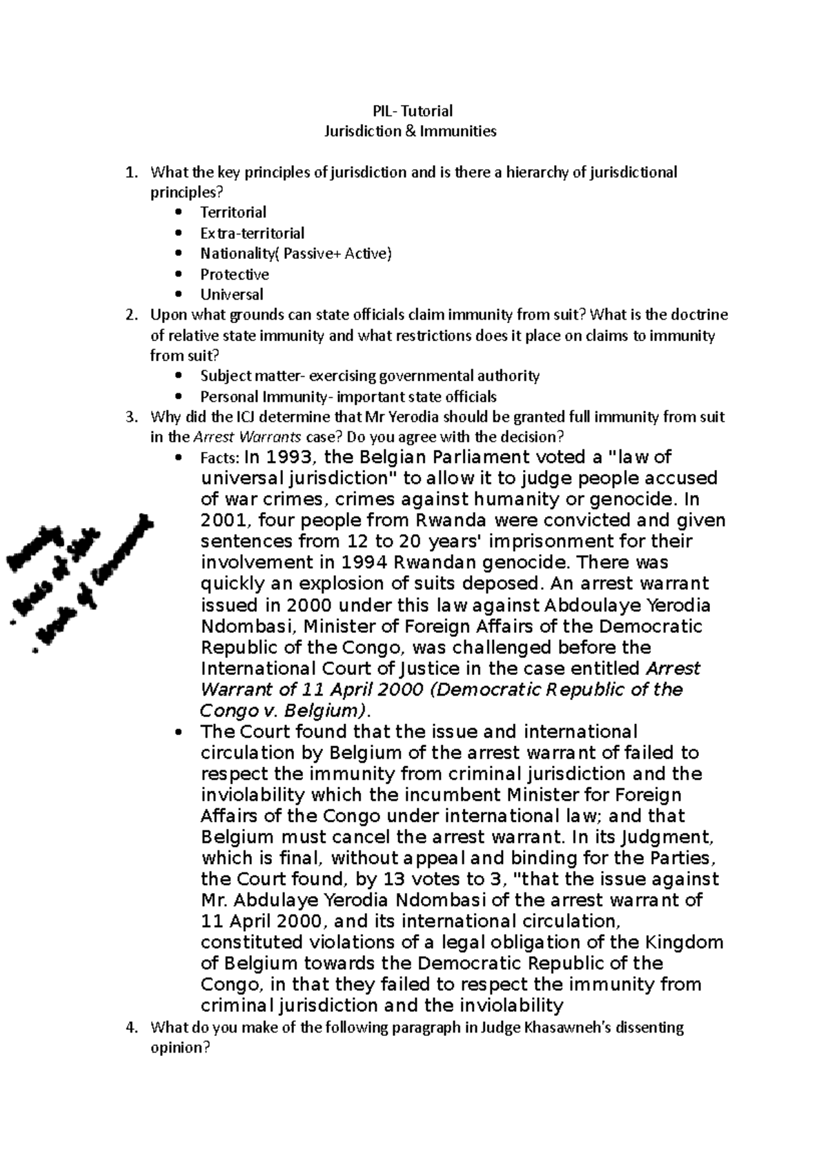 PIL- Tutorial 4 (additional) - PIL- Tutorial Jurisdiction & Immunities ...