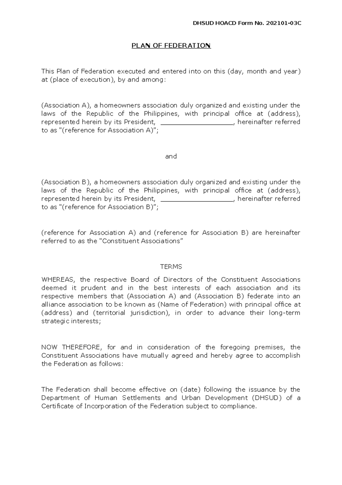 Plan-of-federation v.dec 2021 - PLAN OF FEDERATION This Plan of ...