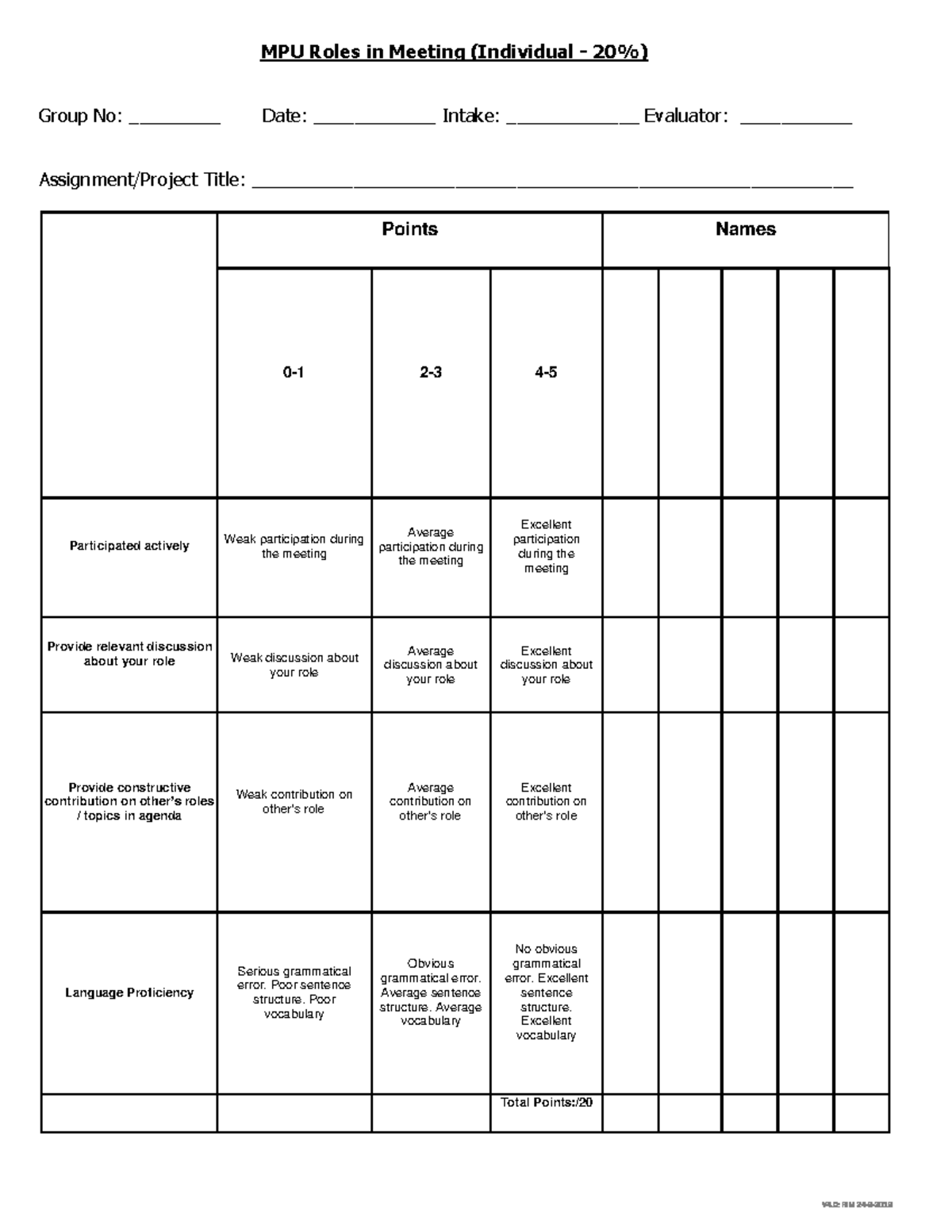 EET Roles in meeting form (Intakes 2F1905 Onwards) - V4. 0 : RIM 24 - 9 ...
