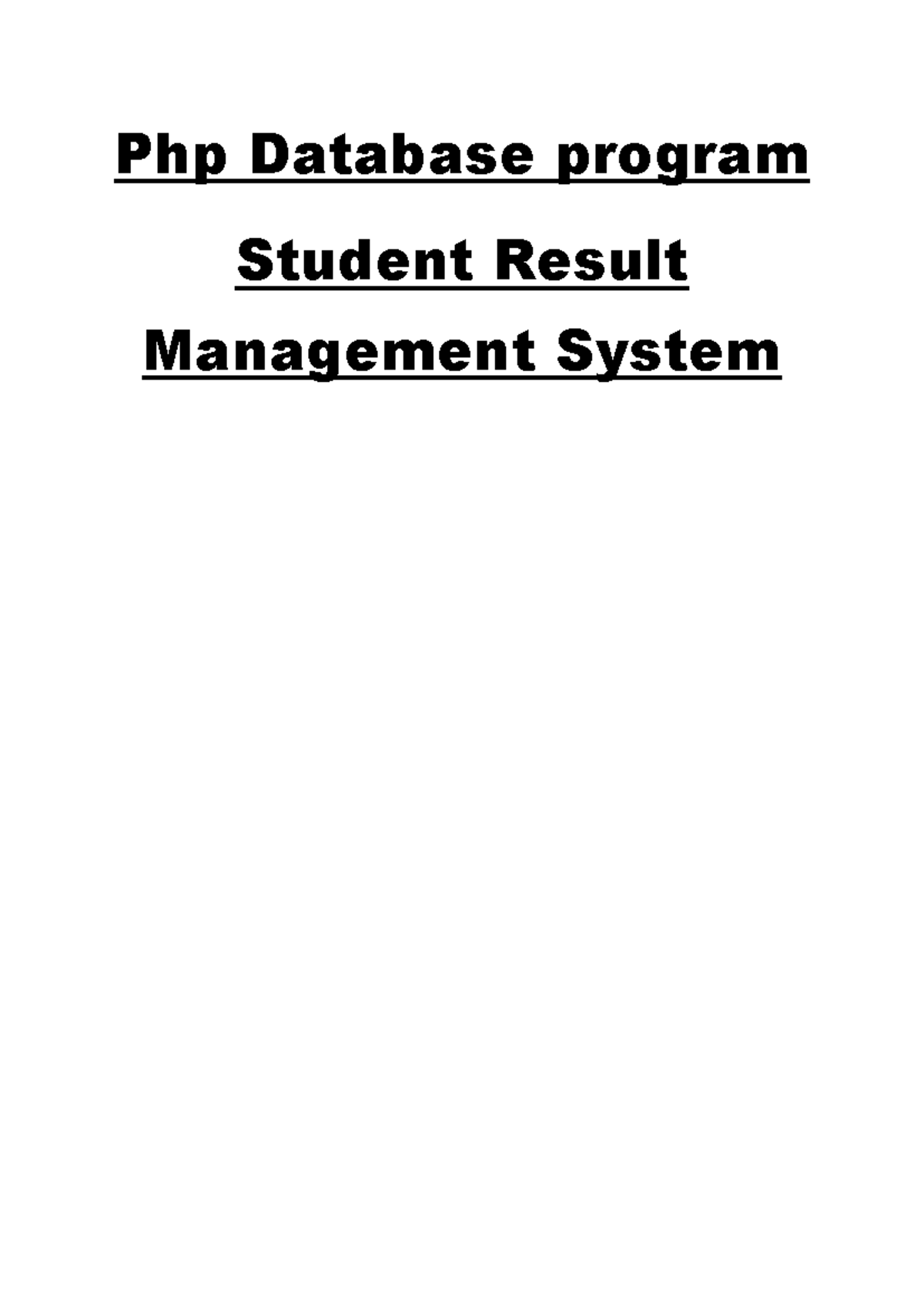 Basic Level Mini Project - Php Database program Student Result ...