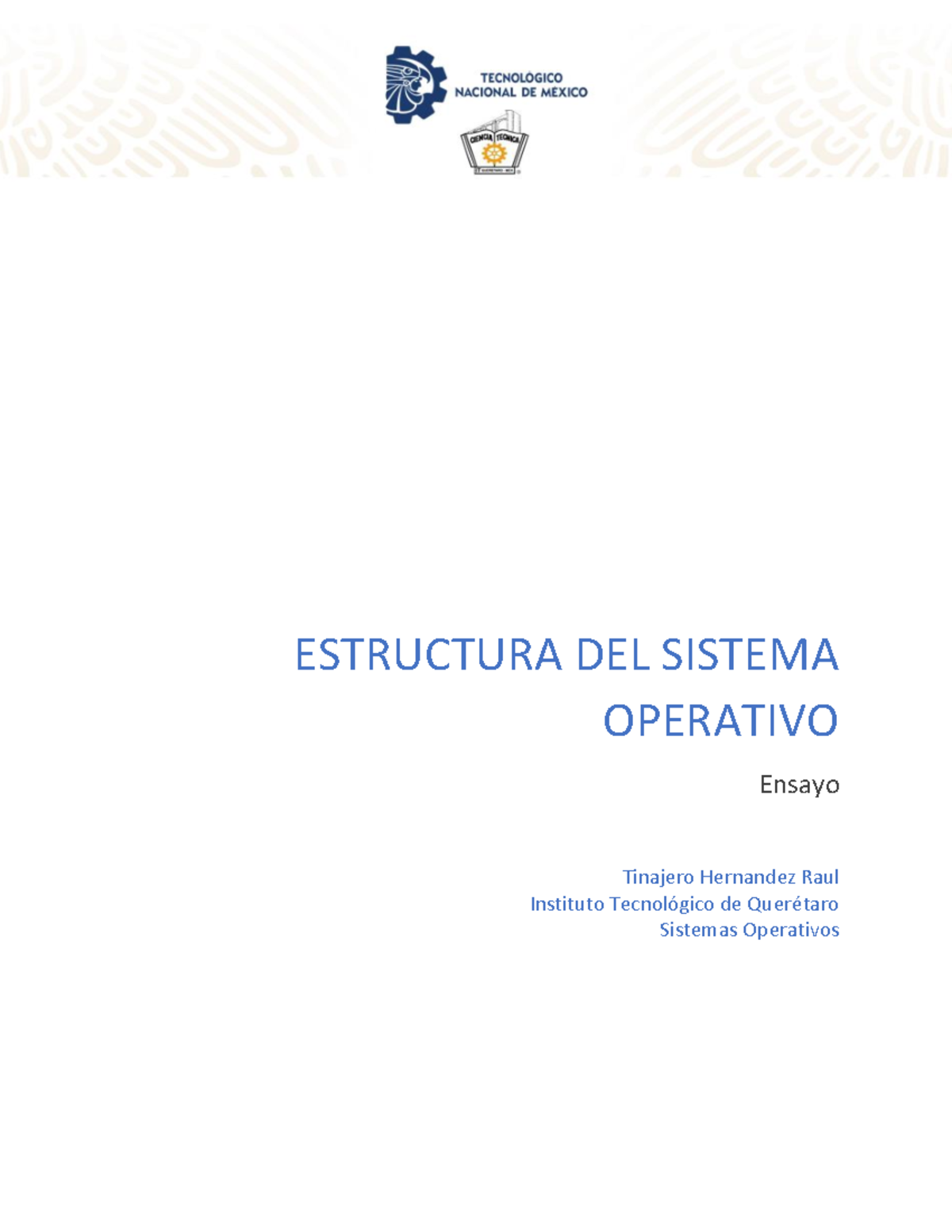 Estructura del sistema operativo ensayo - Warning: TT: undefined function: 32 ESTRUCTURA DEL ...