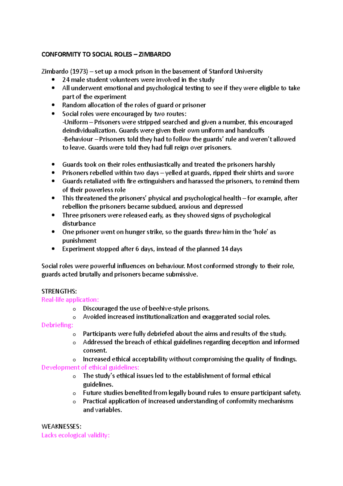 Conformity TO Social Roles - CONFORMITY TO SOCIAL ROLES – ZIMBARDO ...