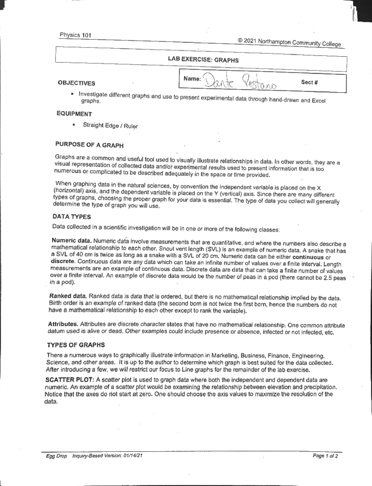 Ch 1 lab - Chapter 1 Lab - PHYS101 - Studocu