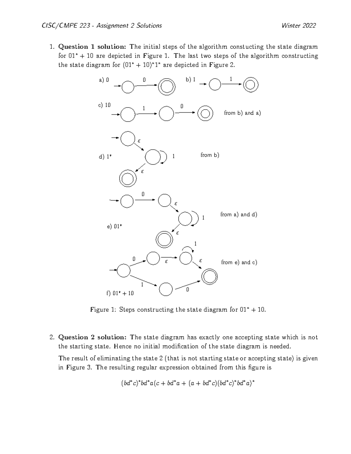 A2Sol W22 - Assignment 2 Solutions - Question 1 solution: The initial steps of the algorithm ...
