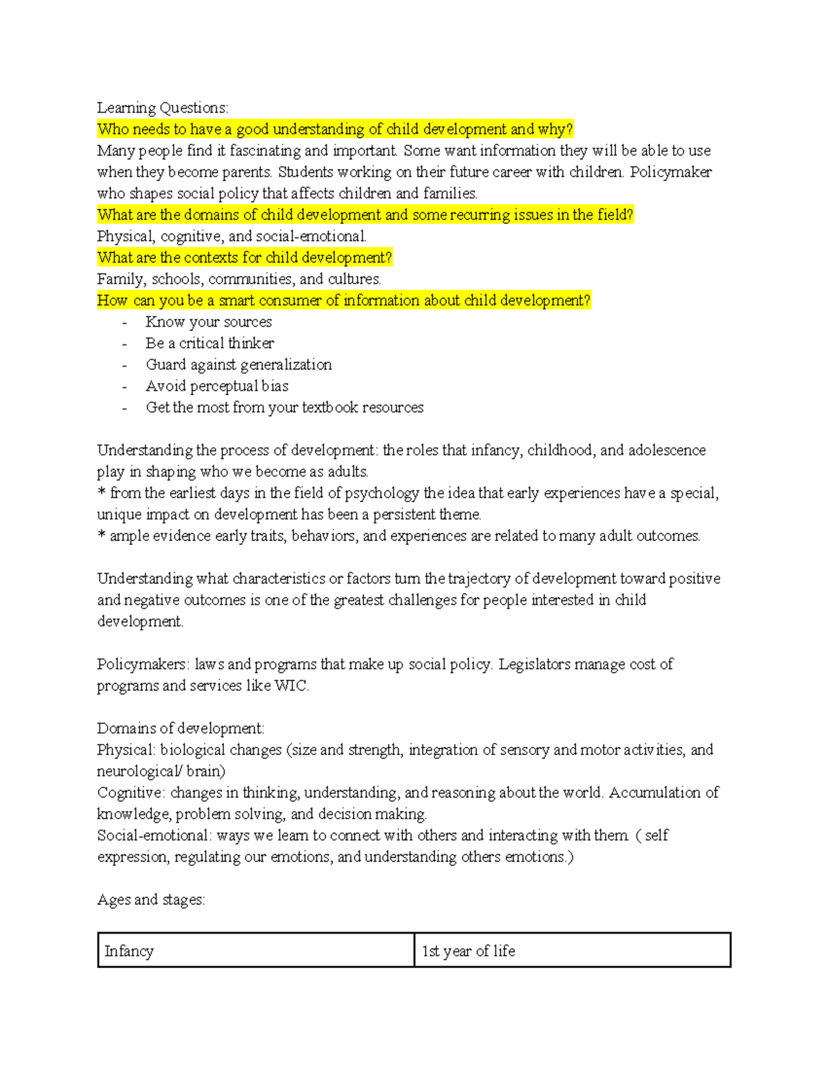 Child Psychology Ch.1 notes - Learning Questions: Who needs to have a ...