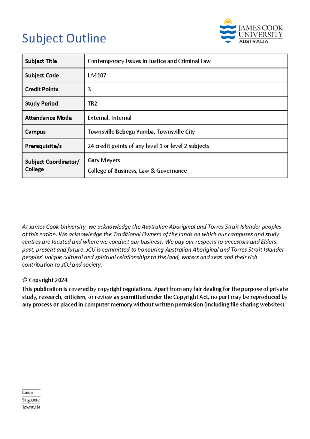 Subject Outline 2024 LA4107 TCC TSV TR2 EXT INT - Subject Outline ...