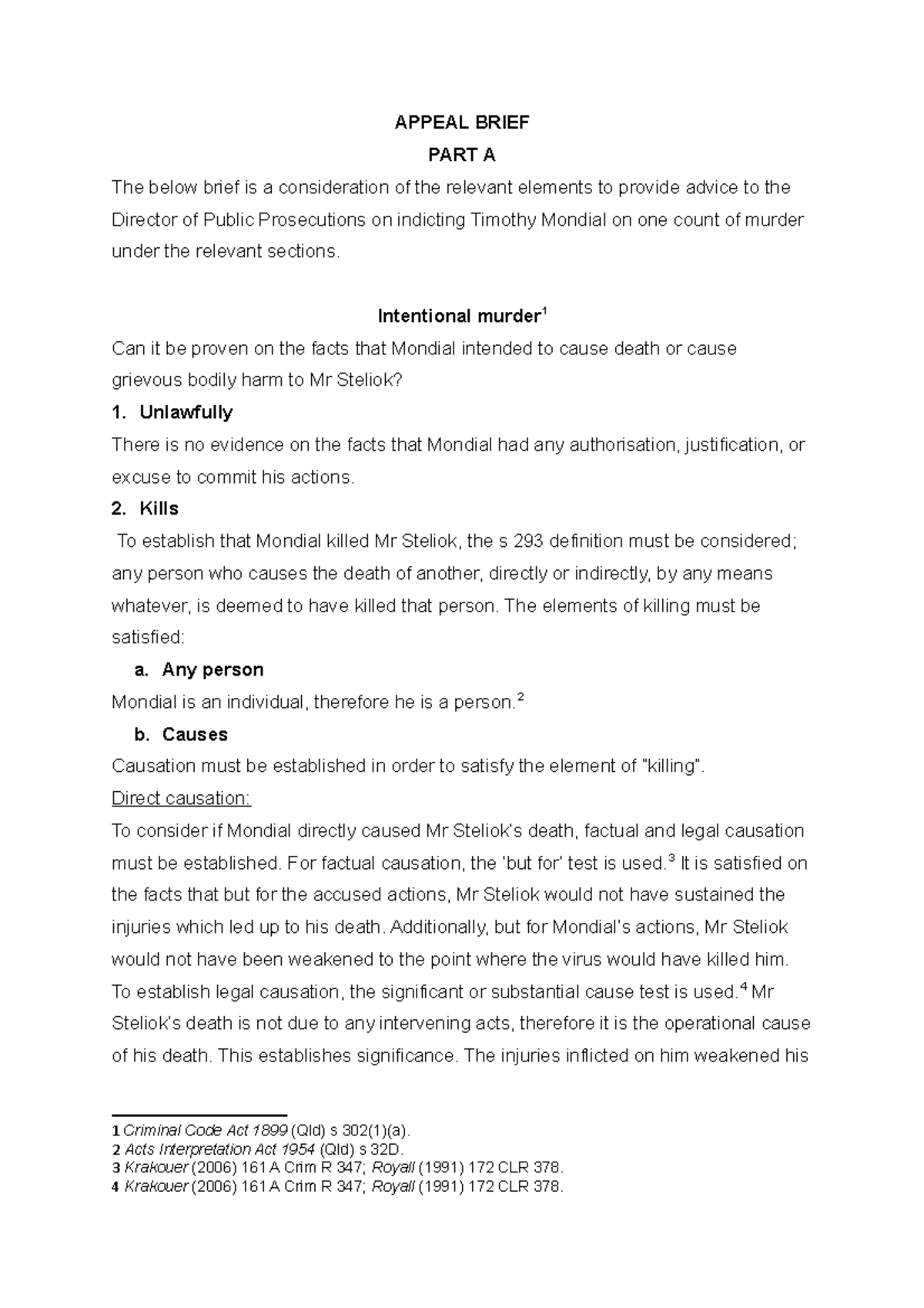 Appeal Brief - LLB106 - APPEAL BRIEF PART A The below brief is a ...