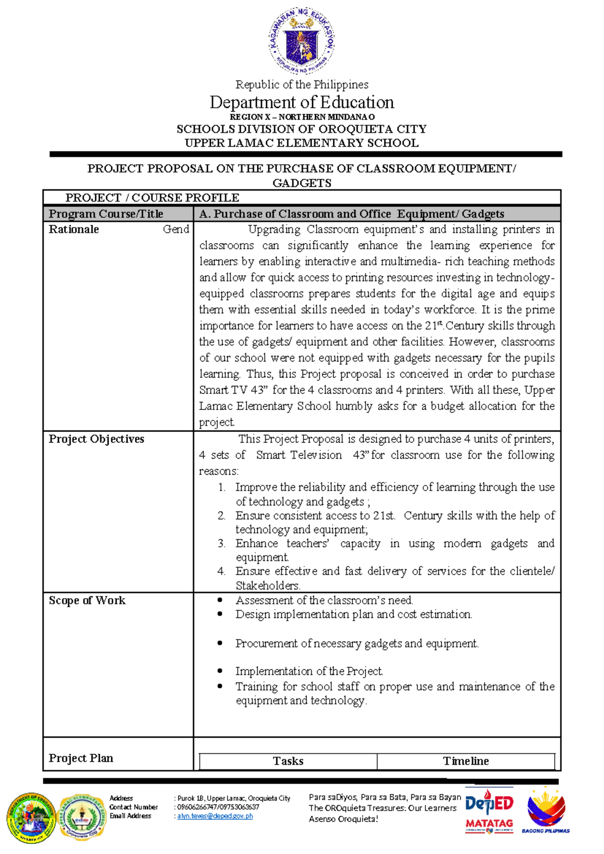 ULES LGU Project Proposal 2024 - Para saDiyos, Para sa Bata, Para sa ...