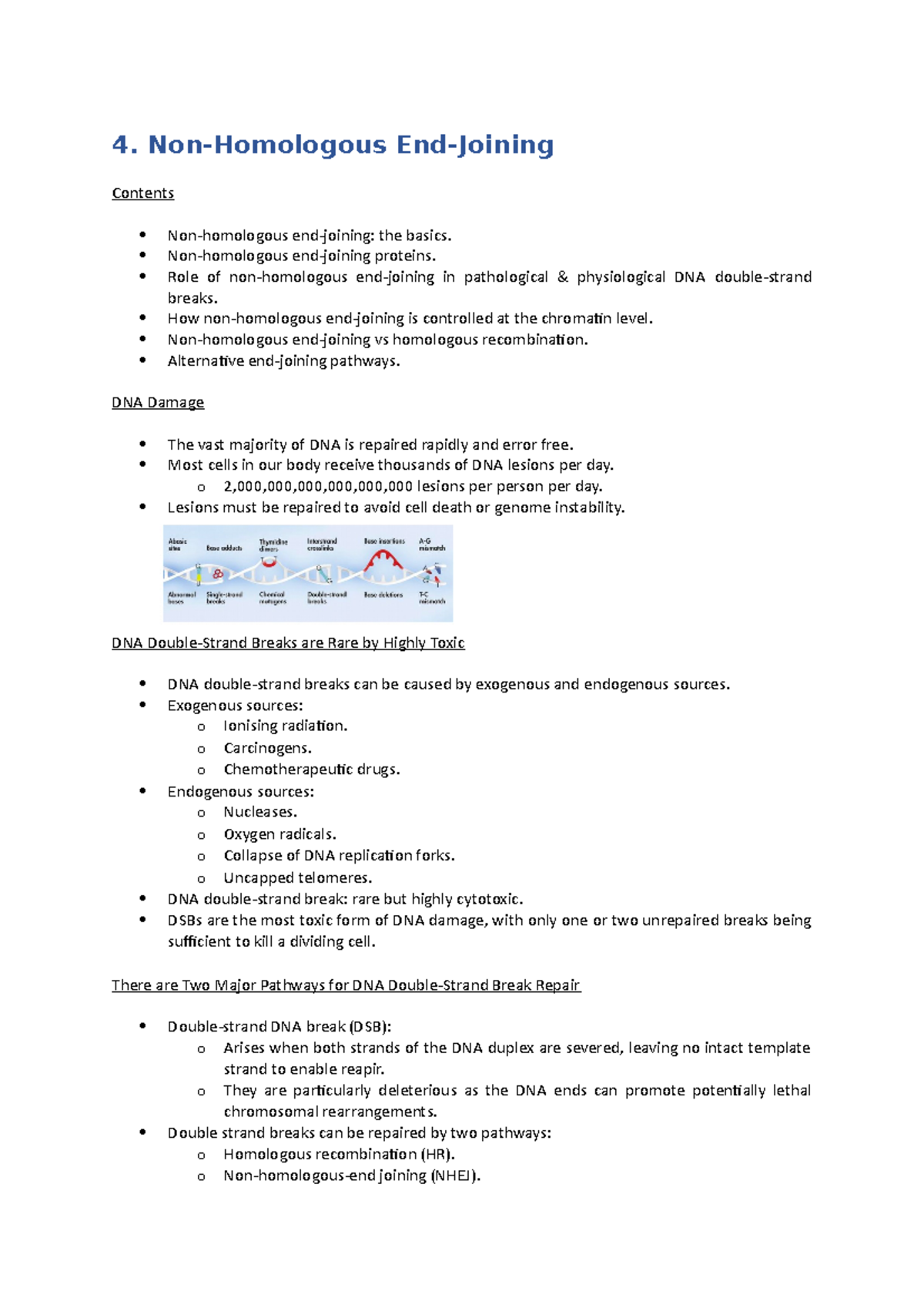 4. Non-Homologous End-Joining - 4. Non-Homologous End-Joining Contents ...