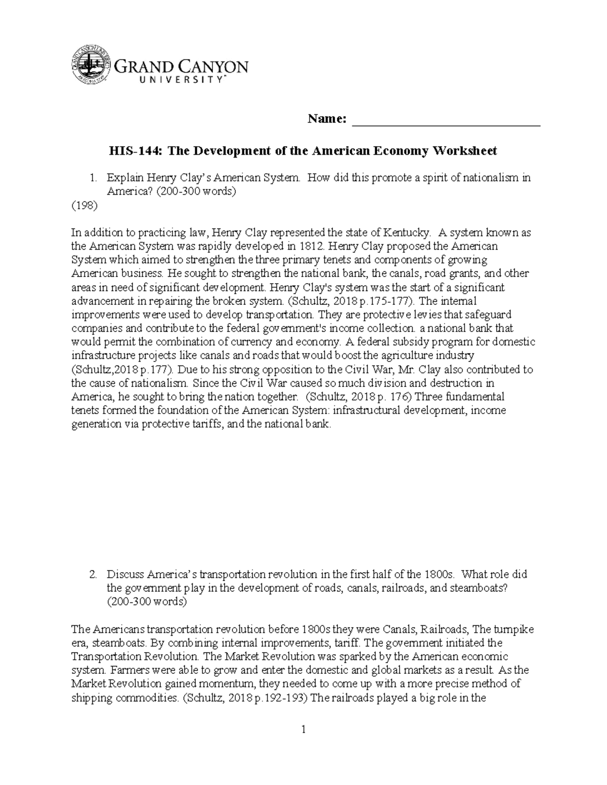 HIS-144.T-4.Development of the American Economy - Name: HIS-144: The ...