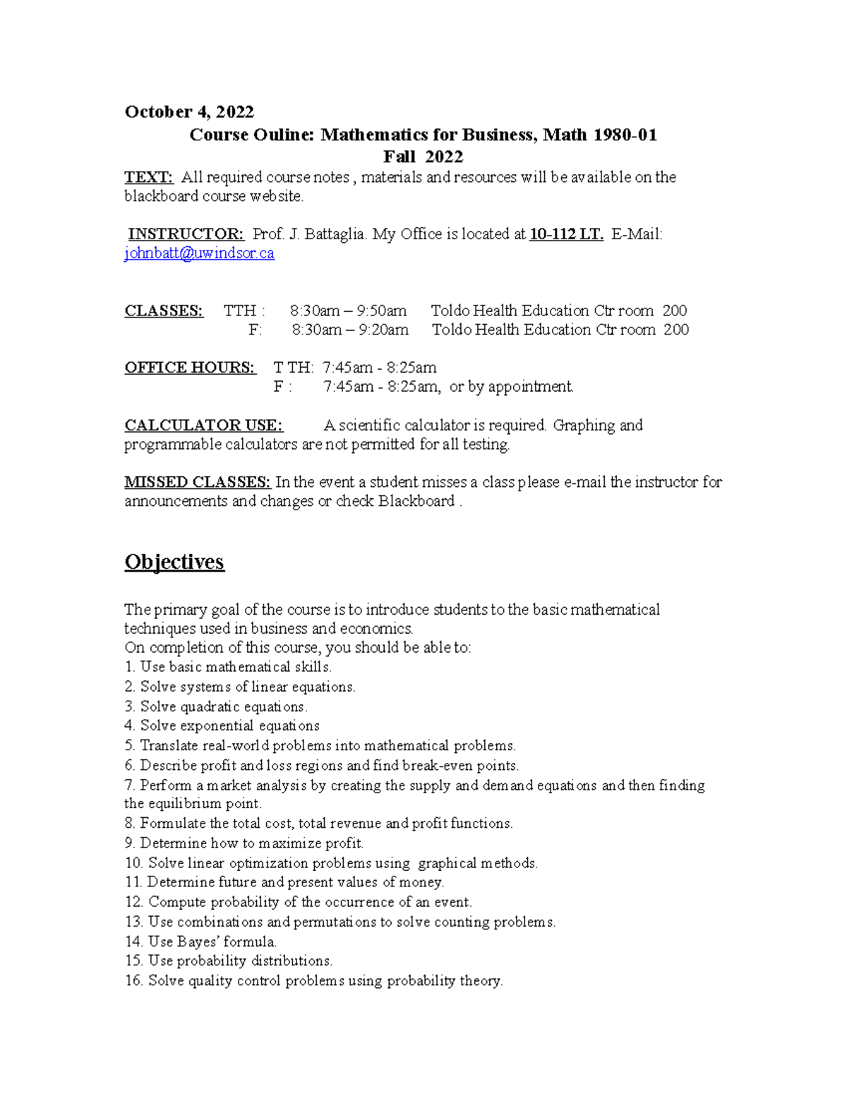Math 1980-01 F22 - course outline(to Dept.) - October 4, 2022 Course ...
