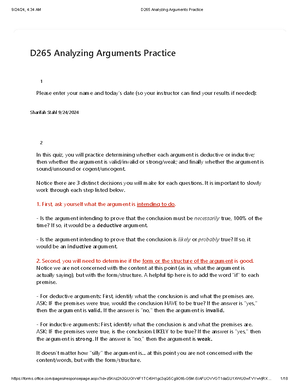 D265 Notes - Section 1 - D265 - Critical Thinking and Evidence Notes ...