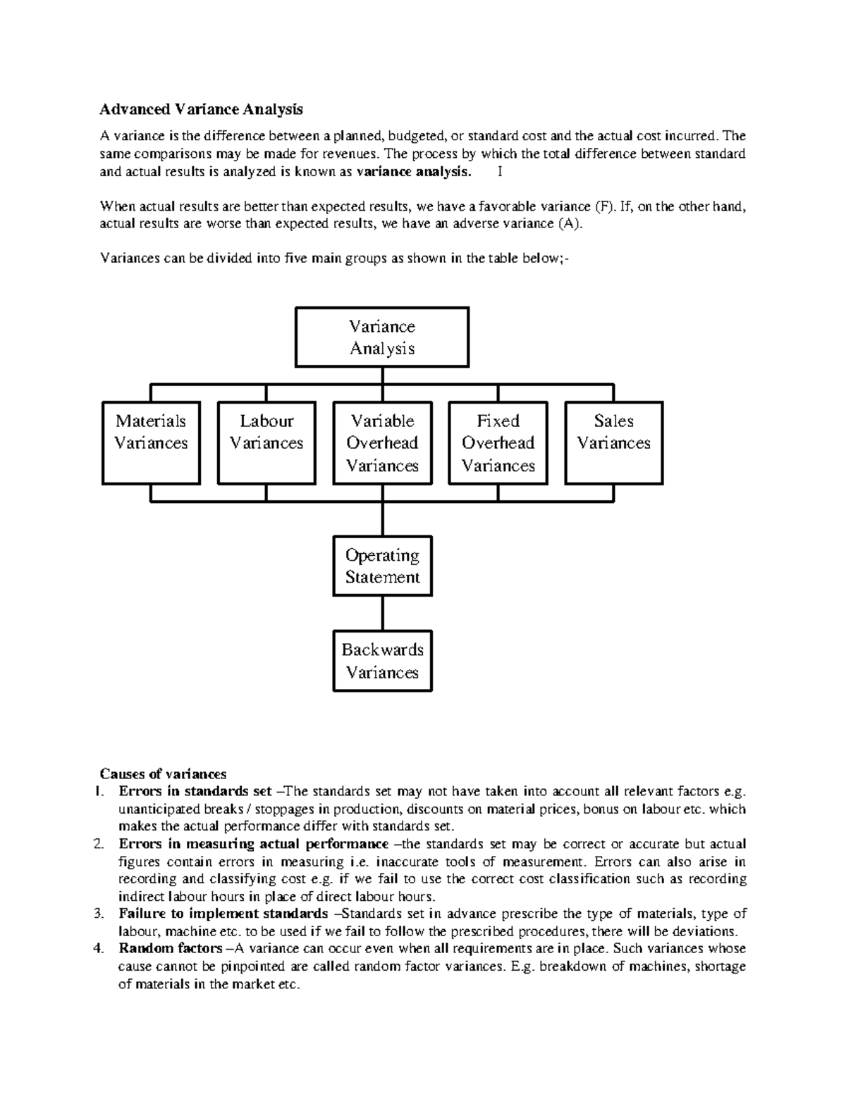 Variance - AFM - Advanced Variance Analysis A variance is the ...