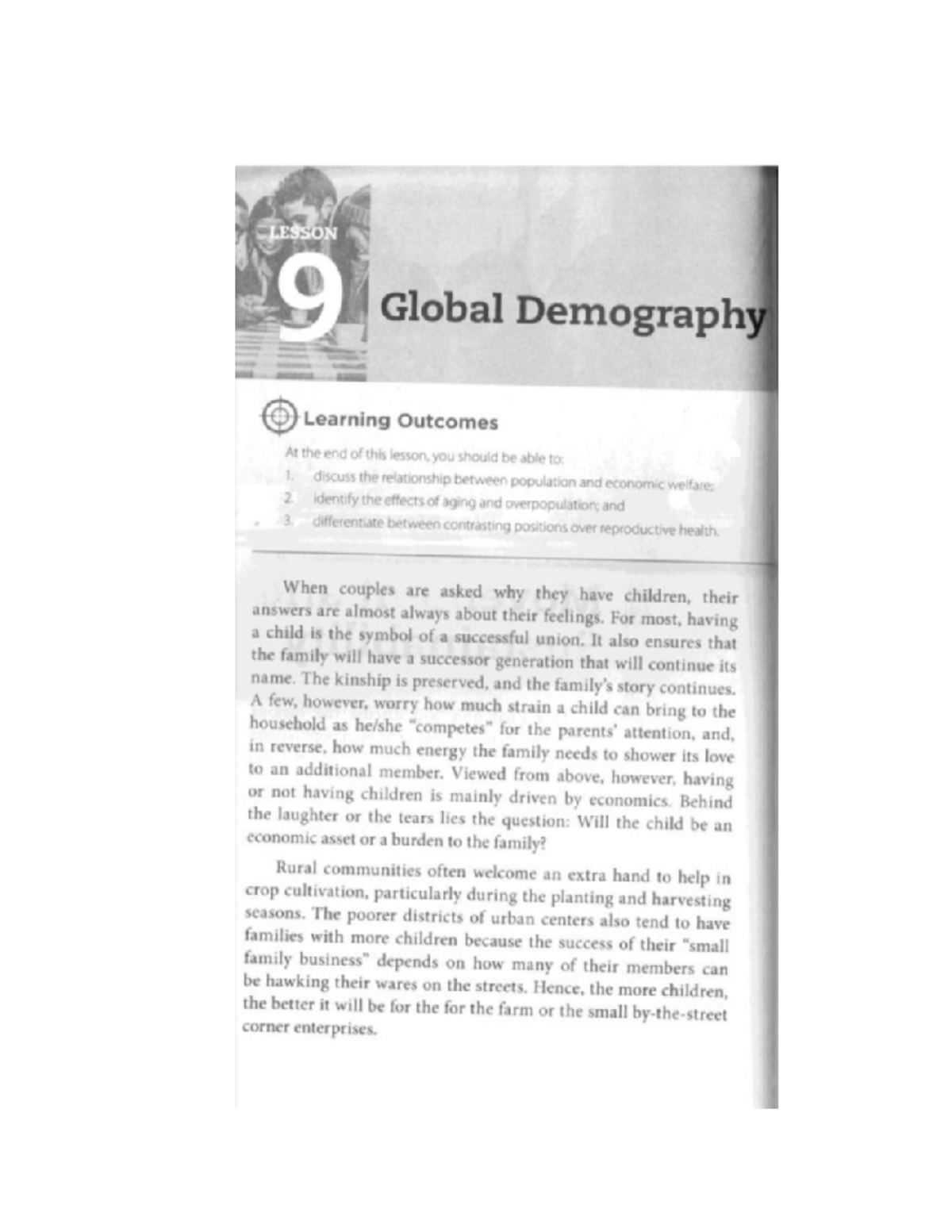 Social Science 10 lesson 9 global demography - LESSON Global Demography ...