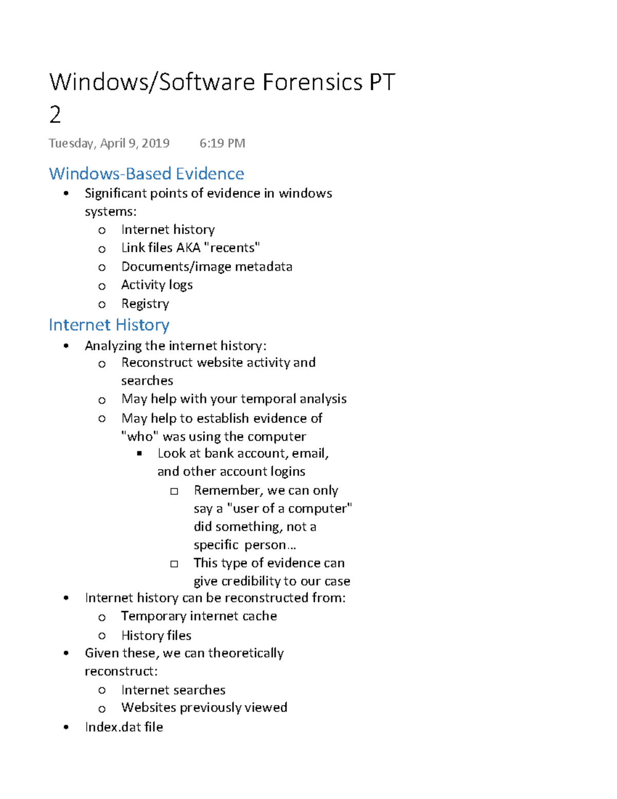 Windows Software Forensics PT 2 - Windows-Based Evidence Significant ...