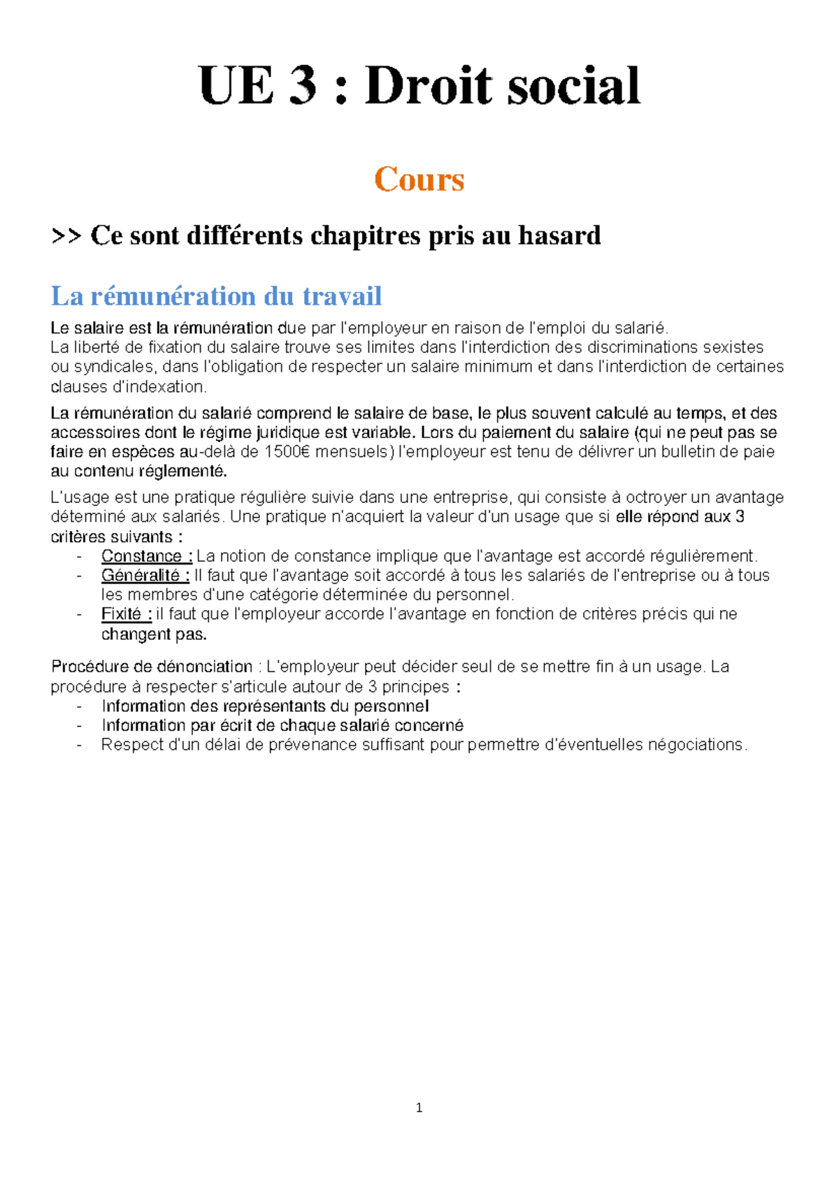 5 Fiches UE 3 - dcg ue 3 - UE 3 : Droit social Cours >> Ce sont ...