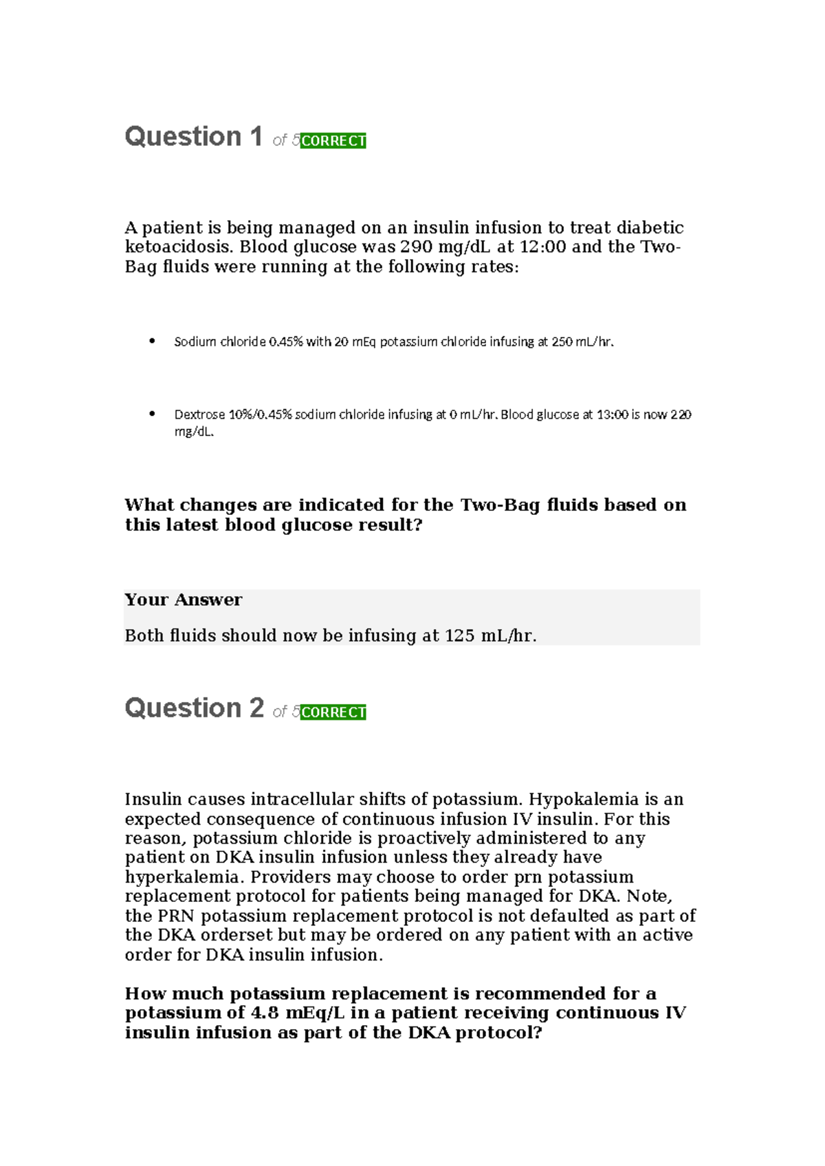 DKA - Management of Diabetic Ketoacidosis Questions - Question 1 of ...