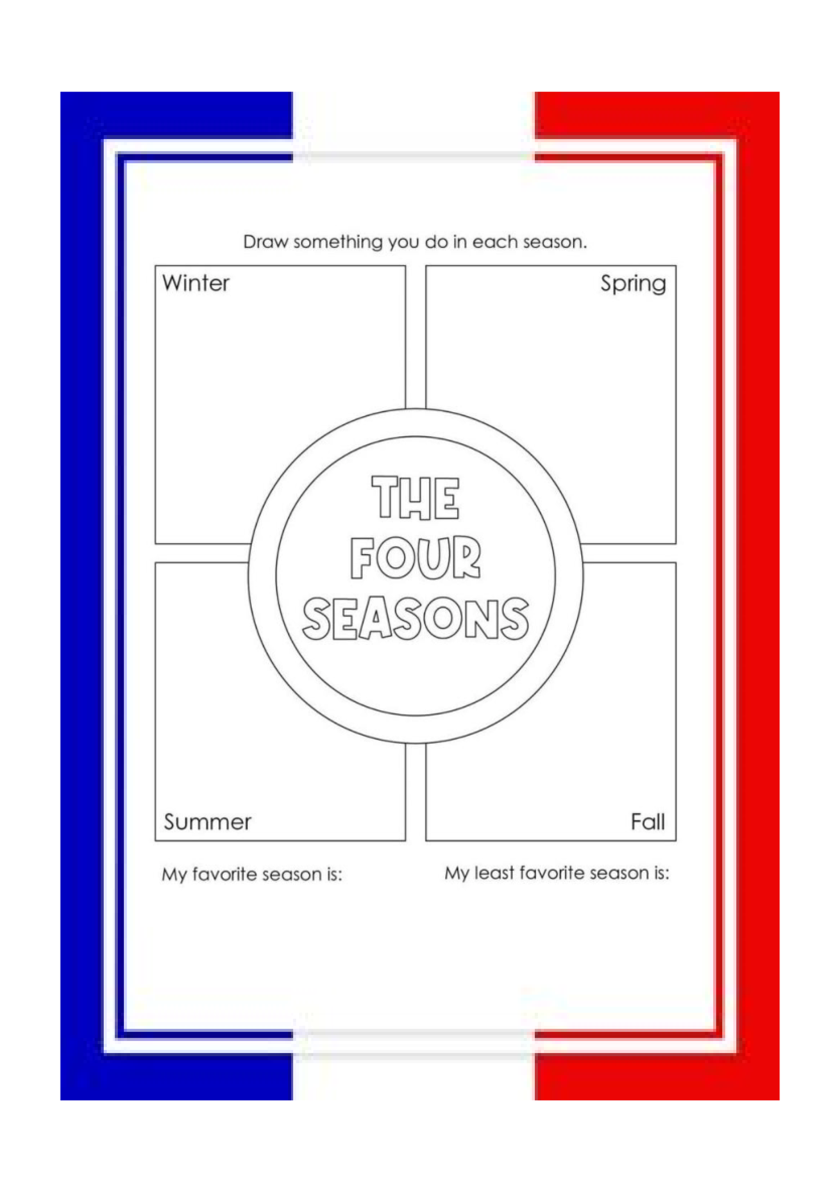 4 seasonss - Practica - Inglés II - Draw something you do in each ...