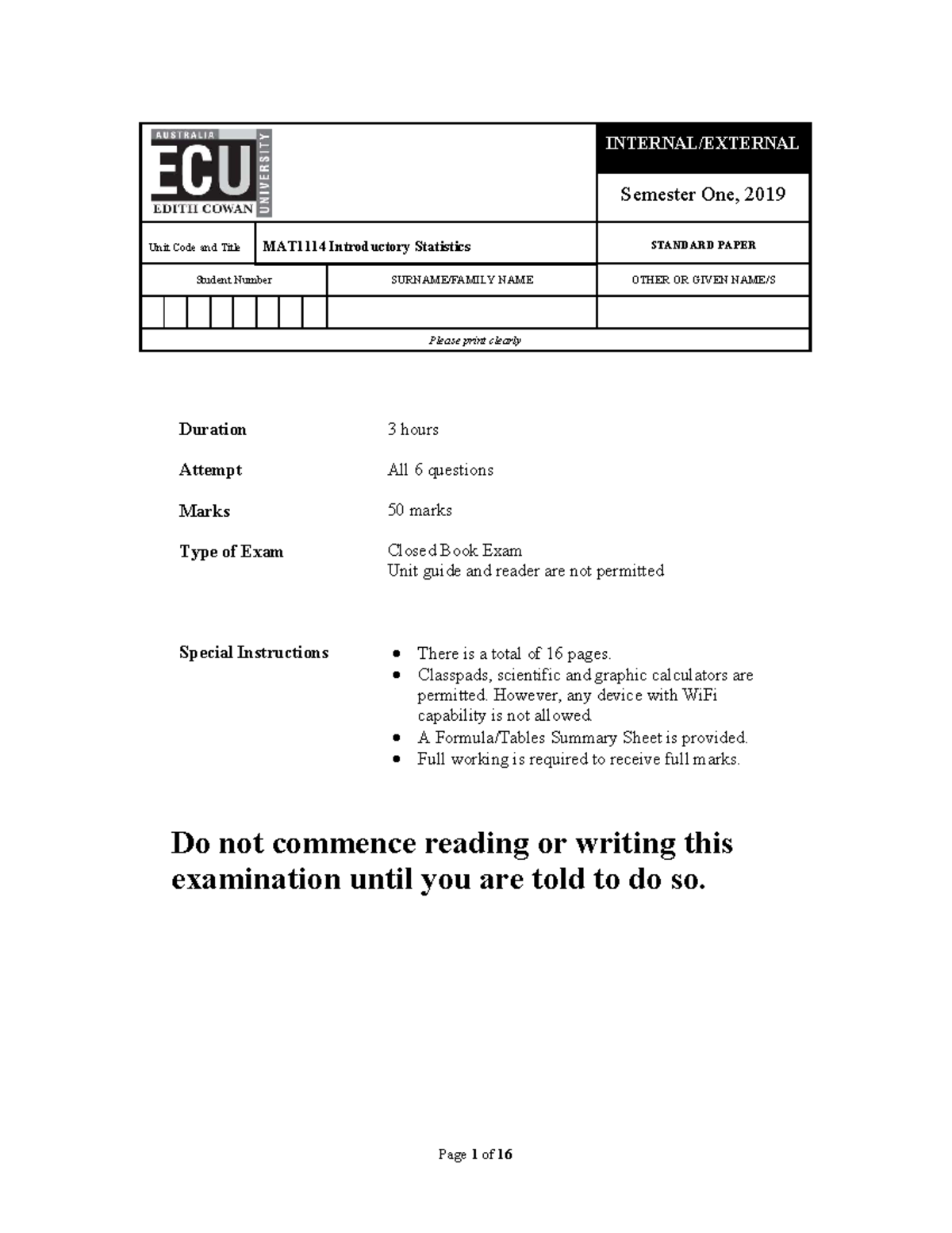 Prac Exam 2 - Practice exam without solutions - INTERNAL/EXTERNAL ...