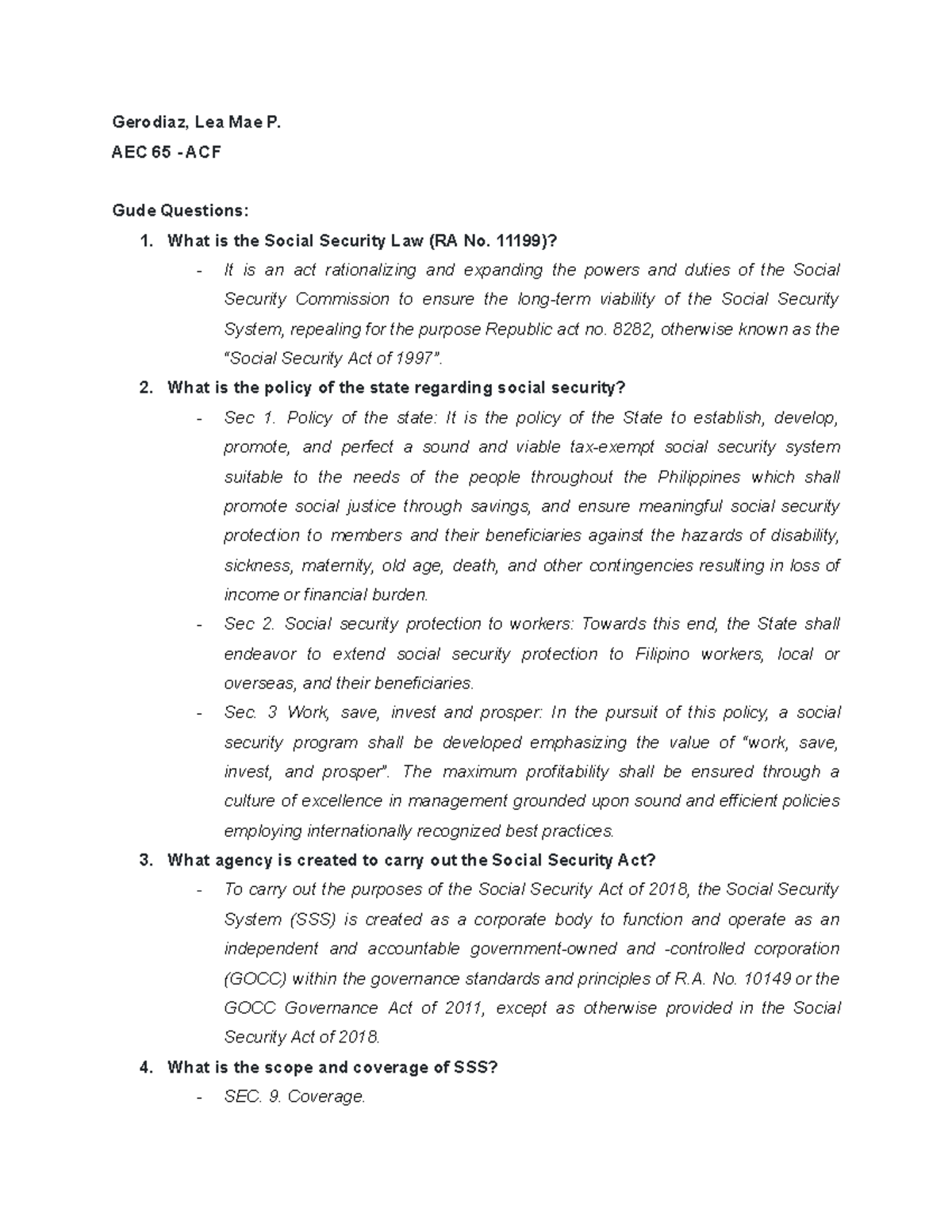 Module 8 SSS - notes - Gerodiaz, Lea Mae P. AEC 65 - ACF Gude Questions ...