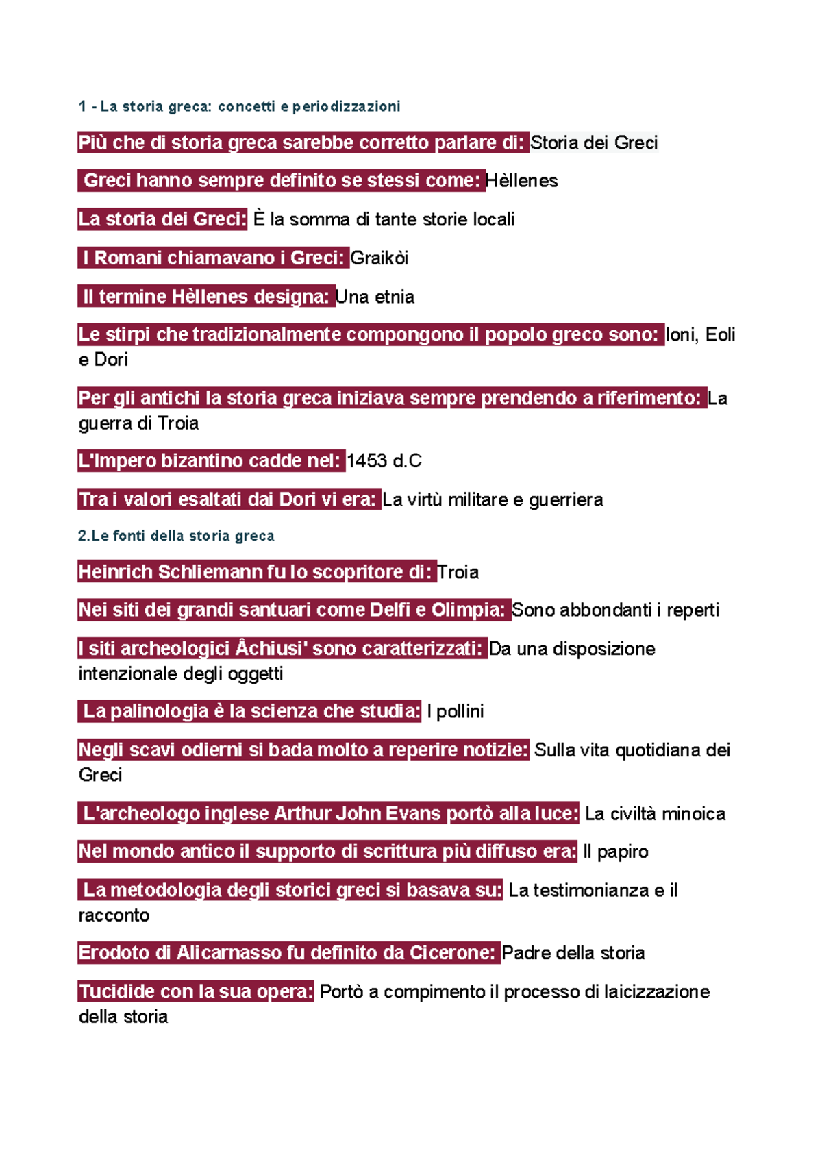 La storia greca: concetti e periodizzazioni - Le fonti della storia ...