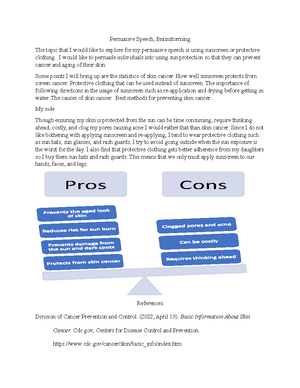 Speaking Outline Sun Protection - Speaking Outline Persausive Speech ...