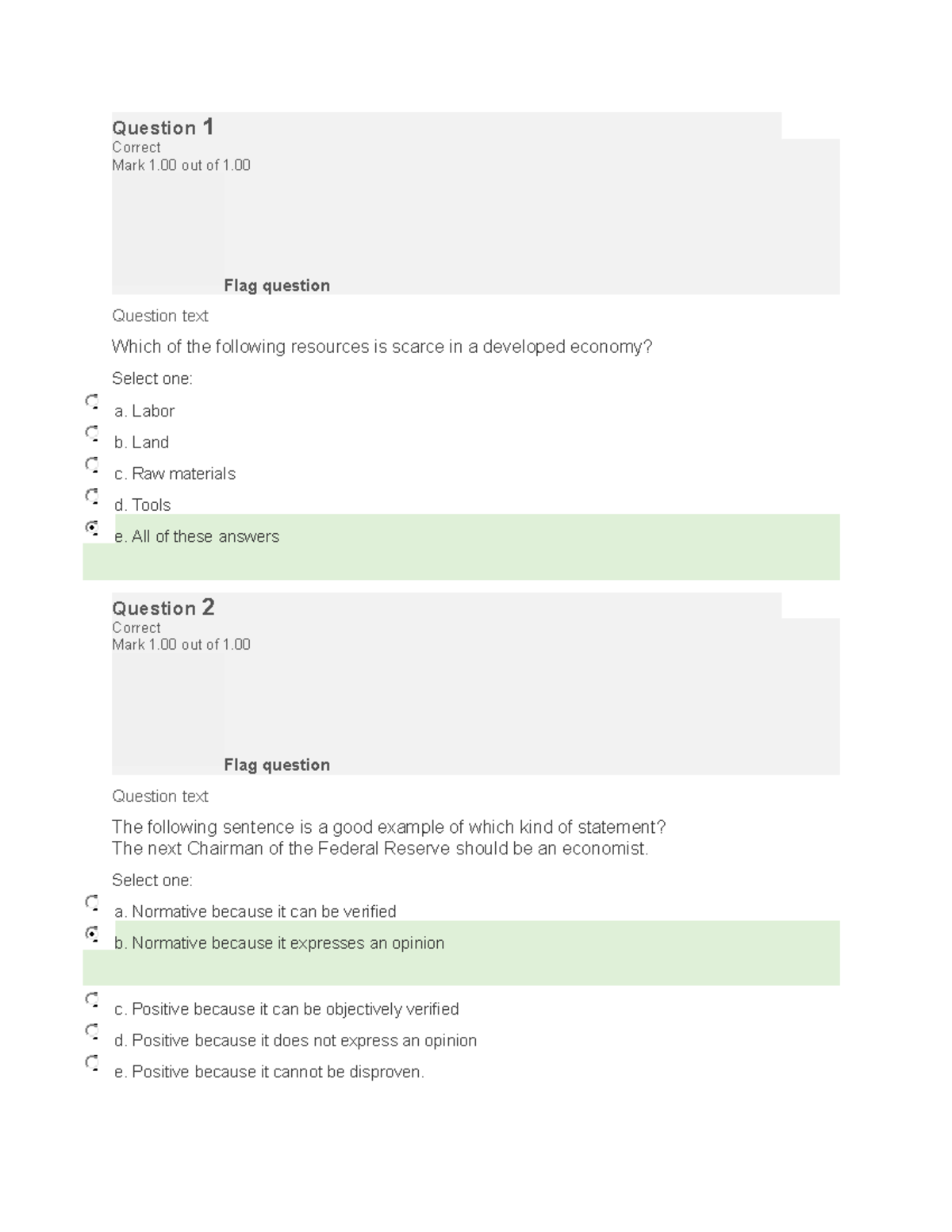 Economics Quiz: Scarcity Opportunity Cost and Decision Making - Studocu