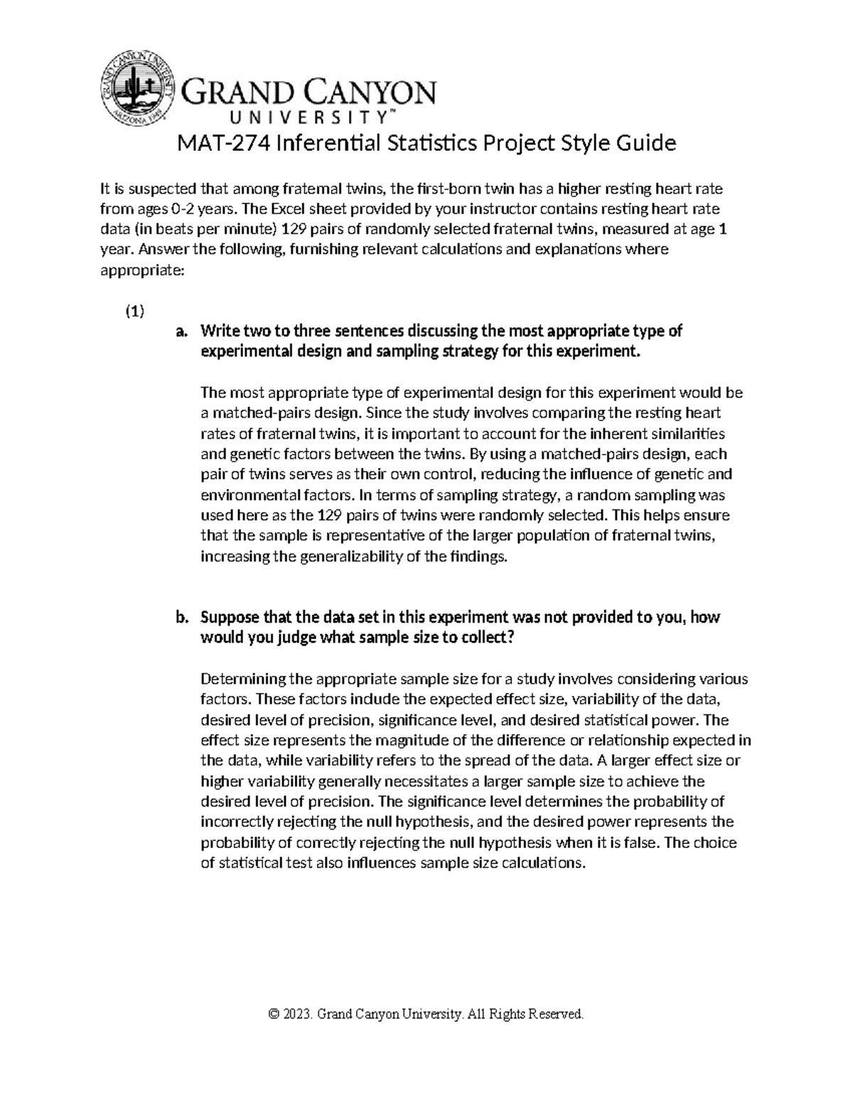 MAT 274 RS Inferential Style Guide FA 23 - MAT-274 Inferential ...