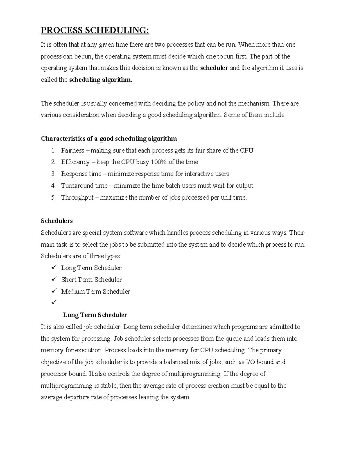 2.4 Process Scheduling 102526 - PROCESS SCHEDULING: It is often that at any given time there are ...