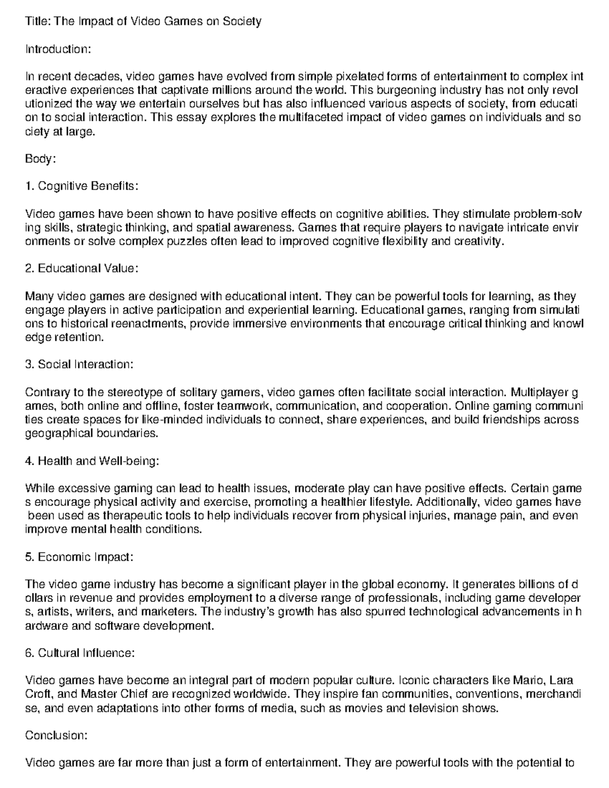 Sodapdf-converted - The impact video games have on society essay ...