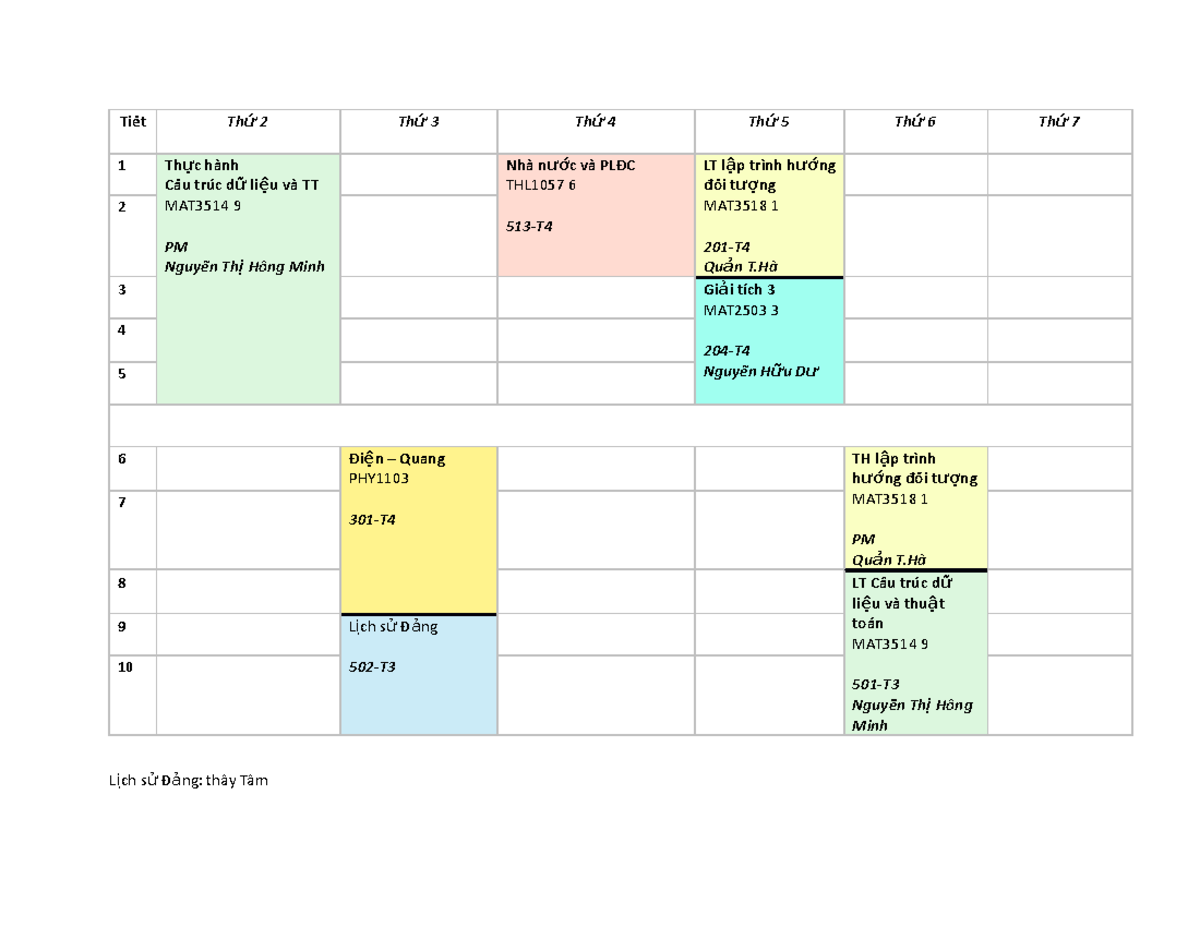 Tiết - drherh - Tiếết Th ứ 2 Th ứ 3 Th ứ 4 Th ứ 5 Th ứ 6 Th ứ 7 1 Th ực ...