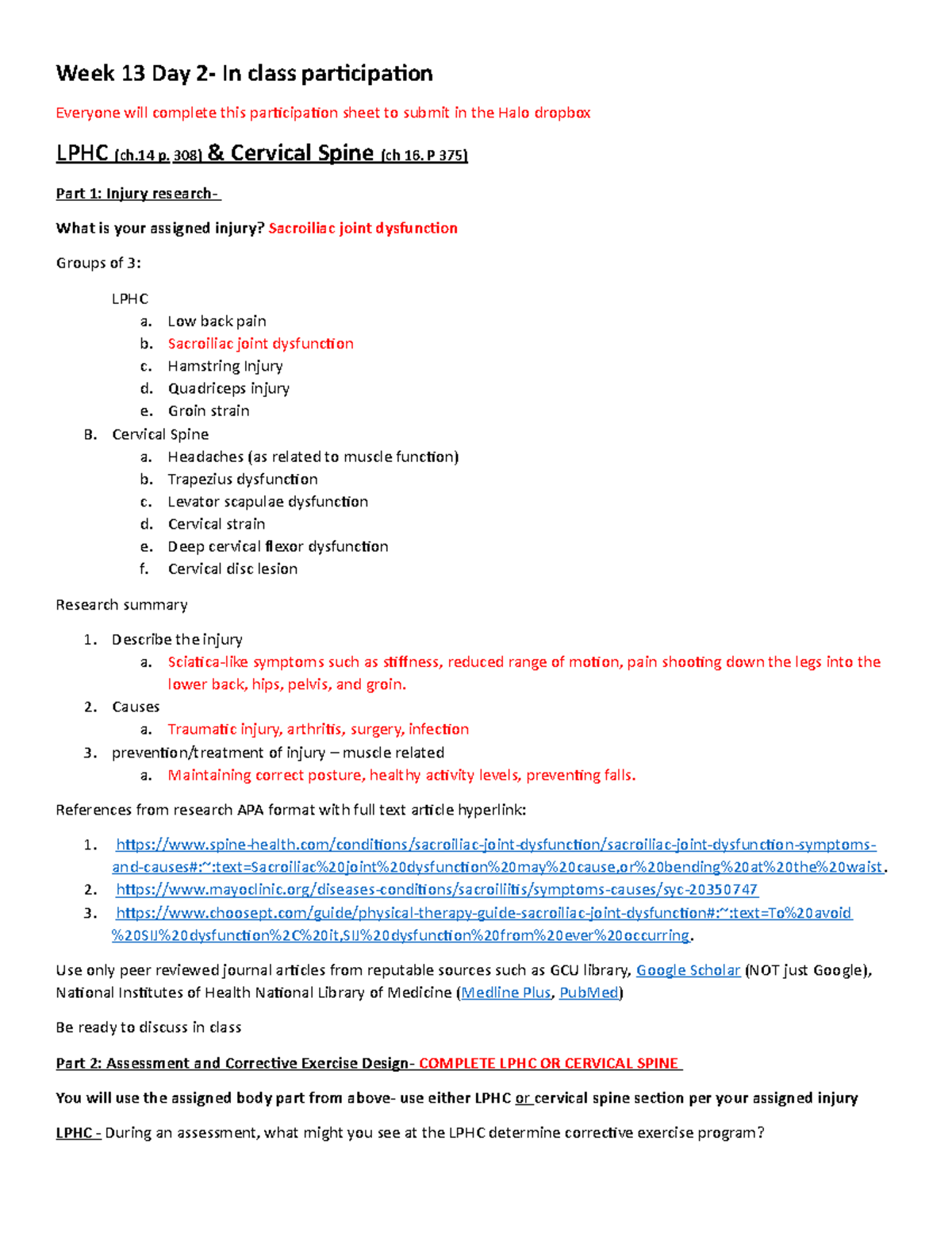 Week 13 Day 2- In class participation - Week 13 Day 2- In class ...