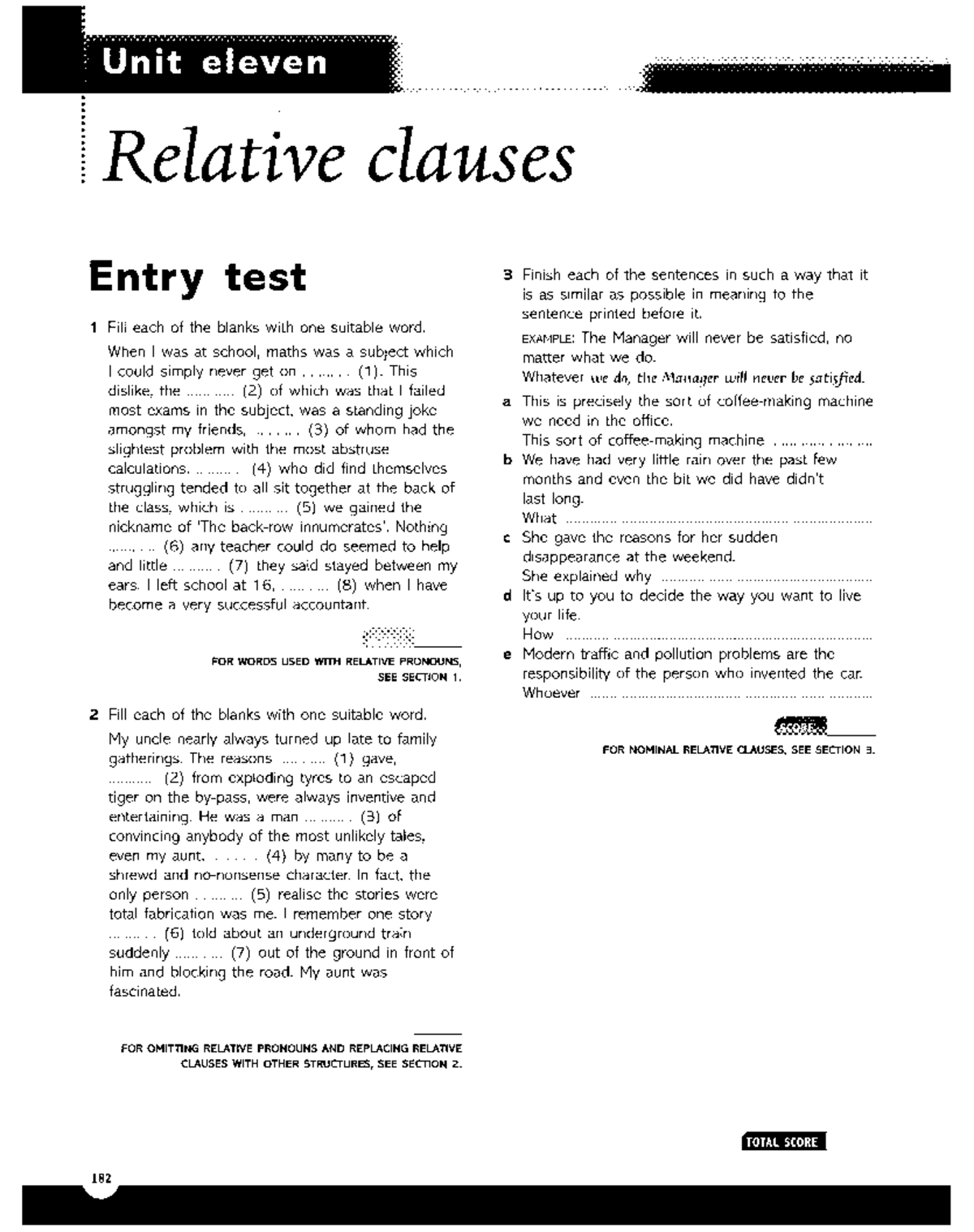 Self-study Relative Clauses (Additional Exercises) - Advanced Grammar C1 - Studocu