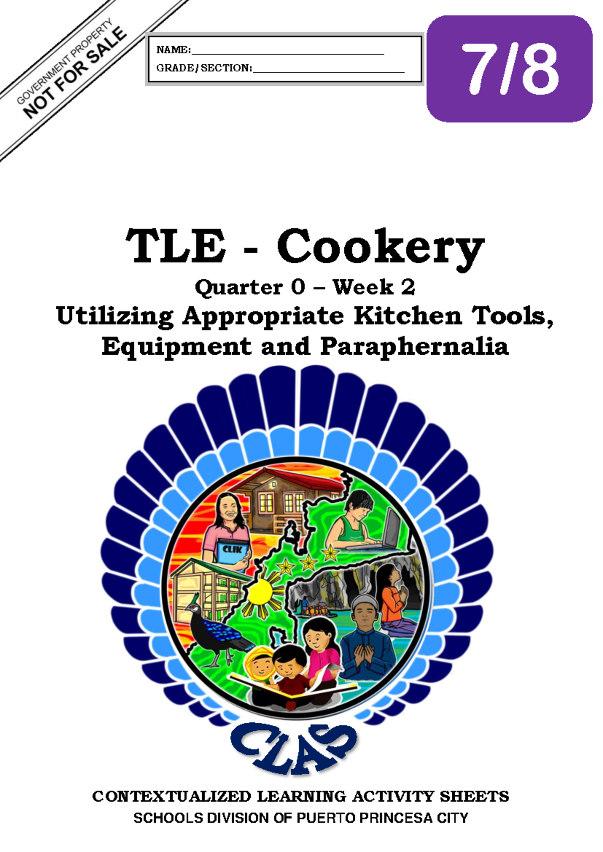 TLE Cookery Class 2 - CONTEXTUALIZED LEARNING ACTIVITY SHEETS SCHOOLS ...
