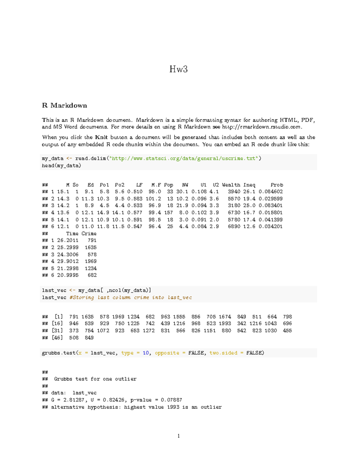 Hw3 - homework - Hw R Markdown This is an R Markdown document. Markdown is a simple formatting ...