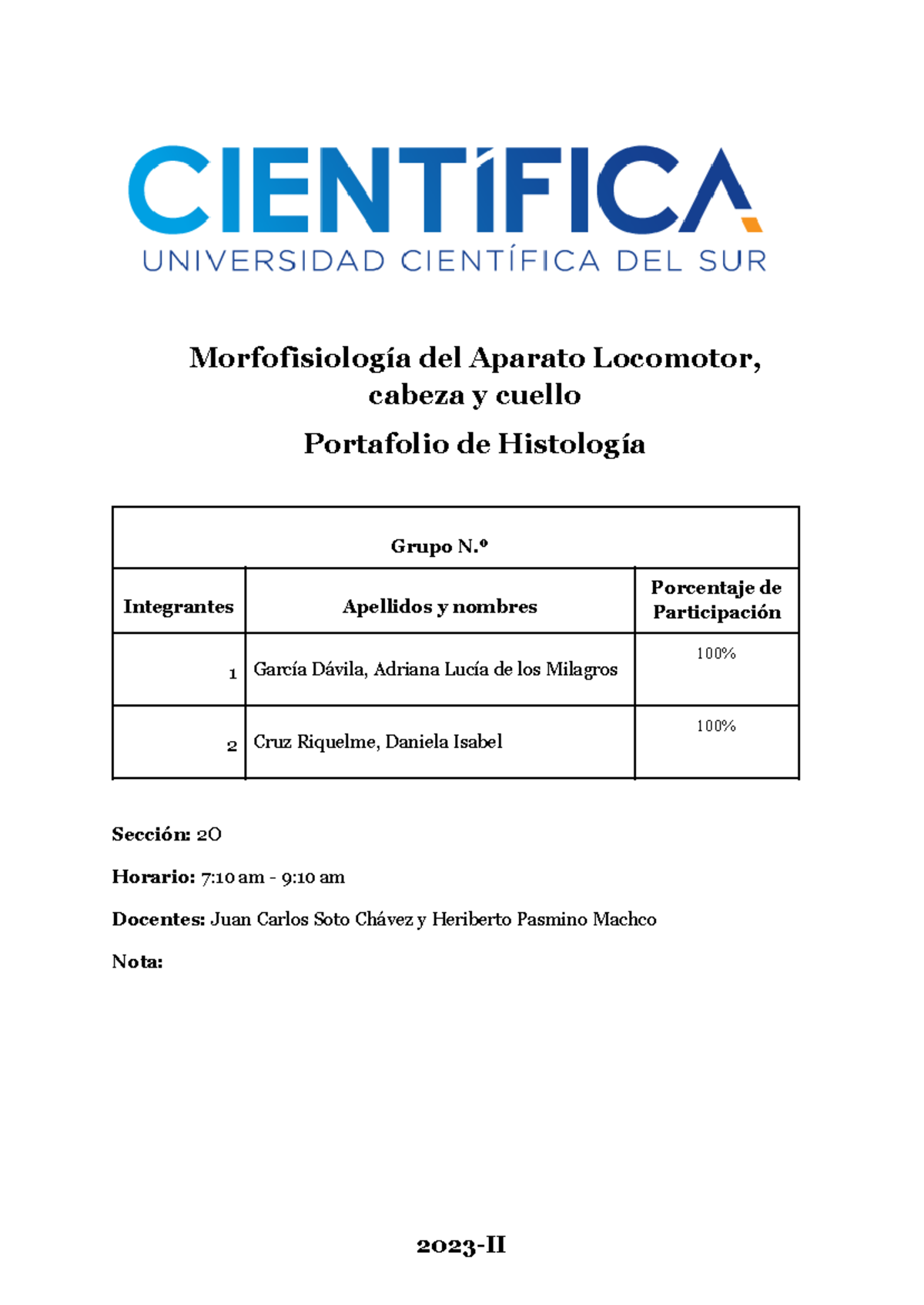 Portafolio N1 Morfo II Histo.docx - Morfofisiología II - Morfofisiología del Aparato Locomotor ...