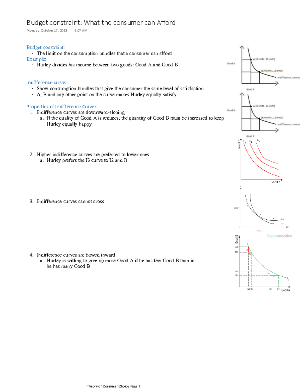 Budget constraint What the consumer can Afford - Budget constraint ...