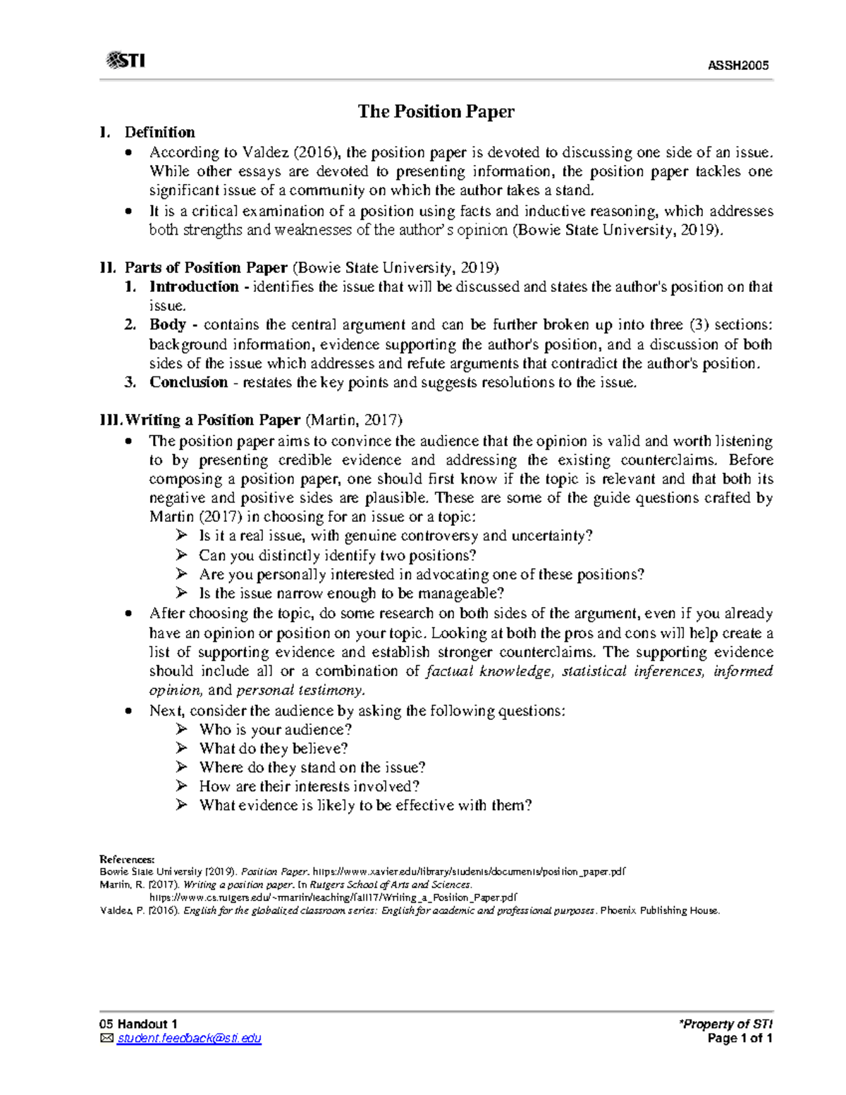 EAPP 5 - ... - ASSH 05 Handout 1 *Property of STI student@sti Page 1 of ...