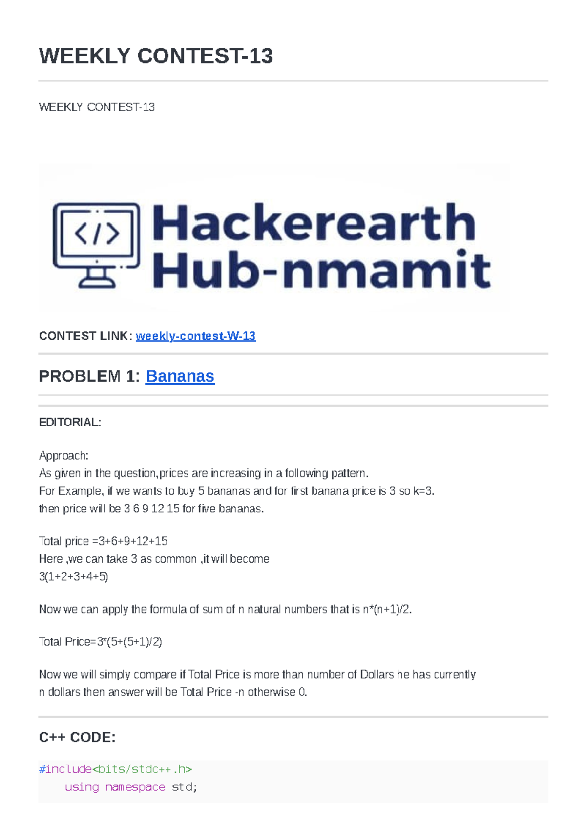 Weekly Contest-13 - HZDF - WEEKLY CONTEST- WEEKLY CONTEST- CONTEST LINK ...