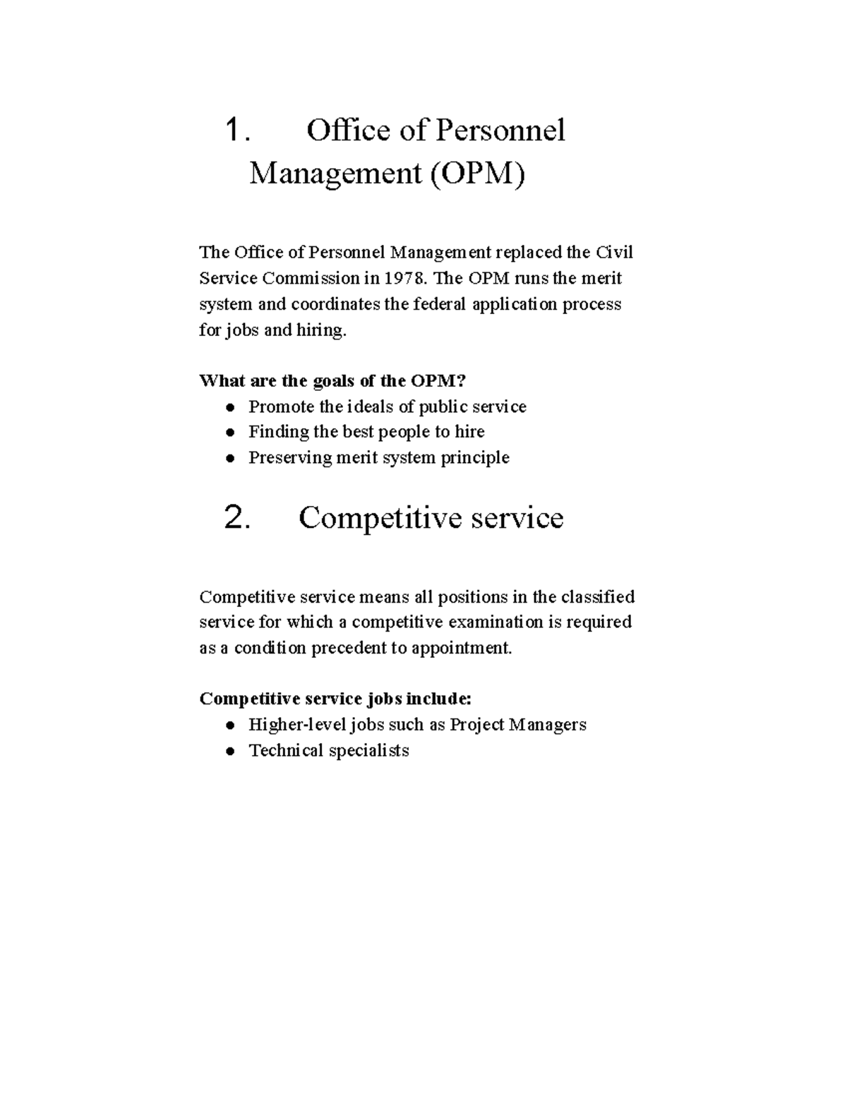 Topic 5 The Bureacracy Gov Cards - 1. Office of Personnel Management ...