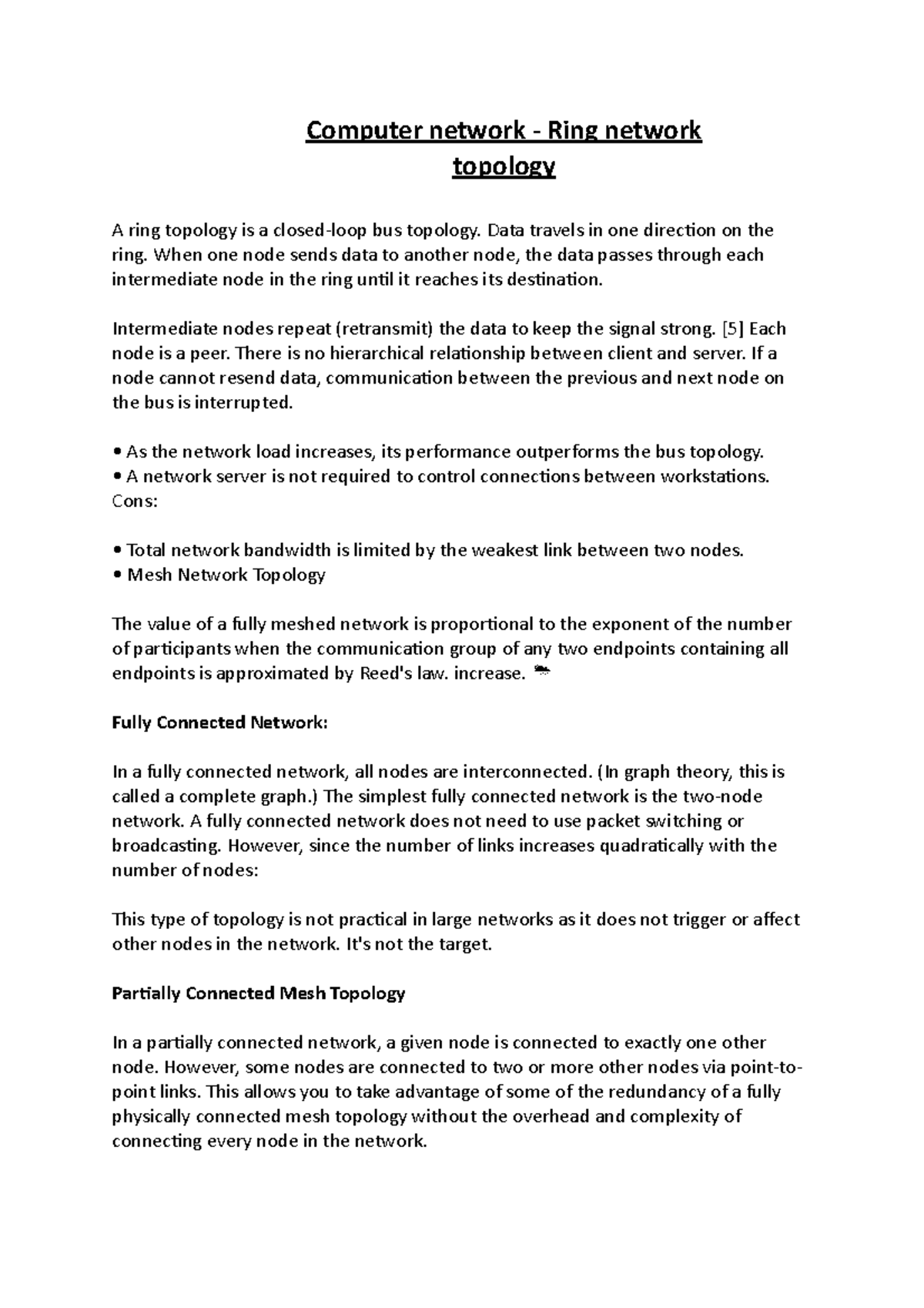 Computer network - Ring network topology - Computer network - Ring ...