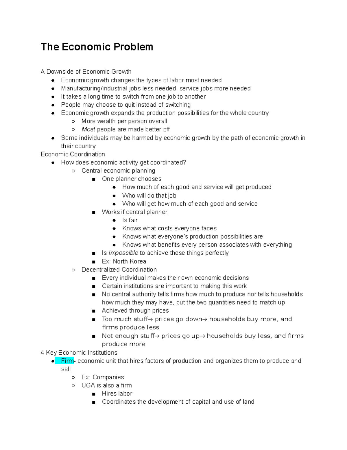 The Economic Problem - Studocu