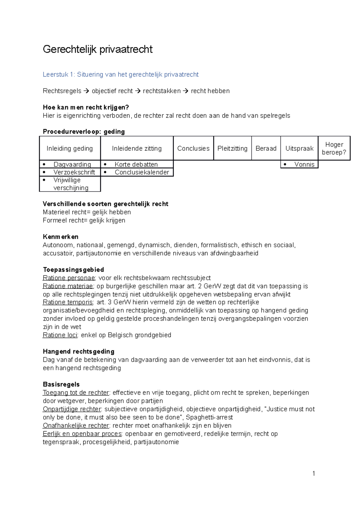 Gerechtelijk privaatrecht - Gerechtelijk privaatrecht Leerstuk 1 ...