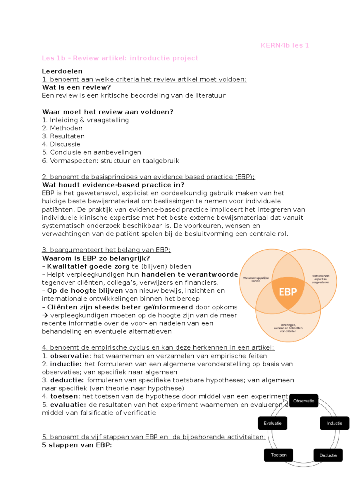 KERN4b les 1 - KERN4b les 1 Les 1b - Review artikel: introductie ...