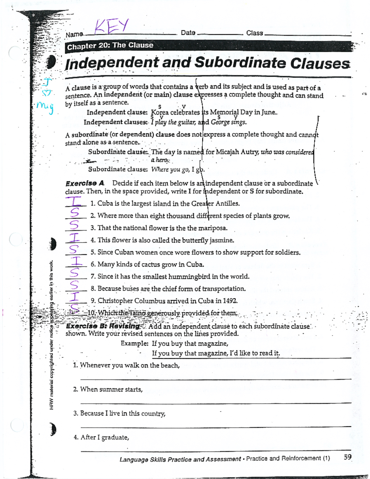 Clauses Review Packet KEY - English 0701 - Studocu