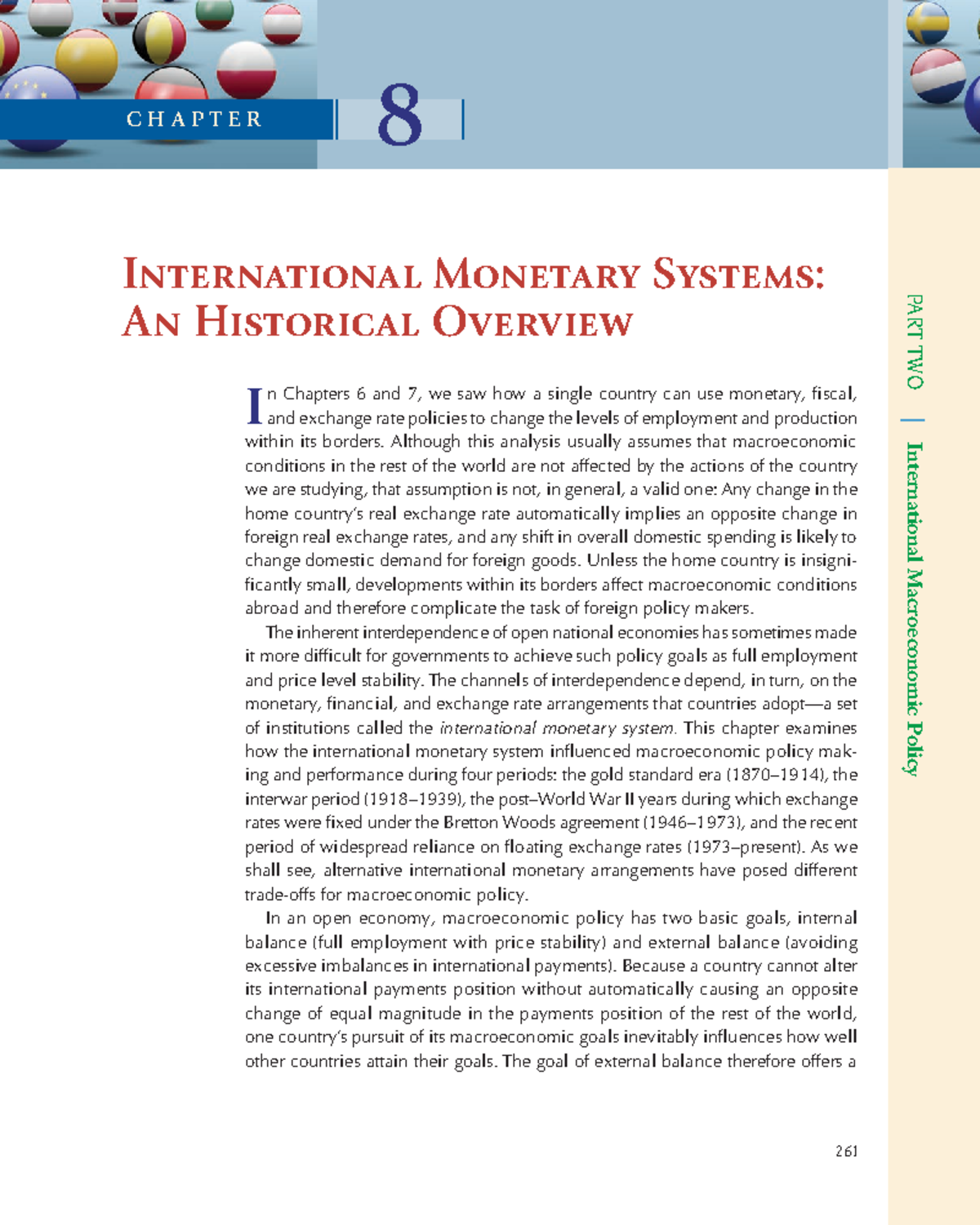 Chap 1.1 (Chap 8 textbook) - 261 C H A P T E R 8 International Monetary ...