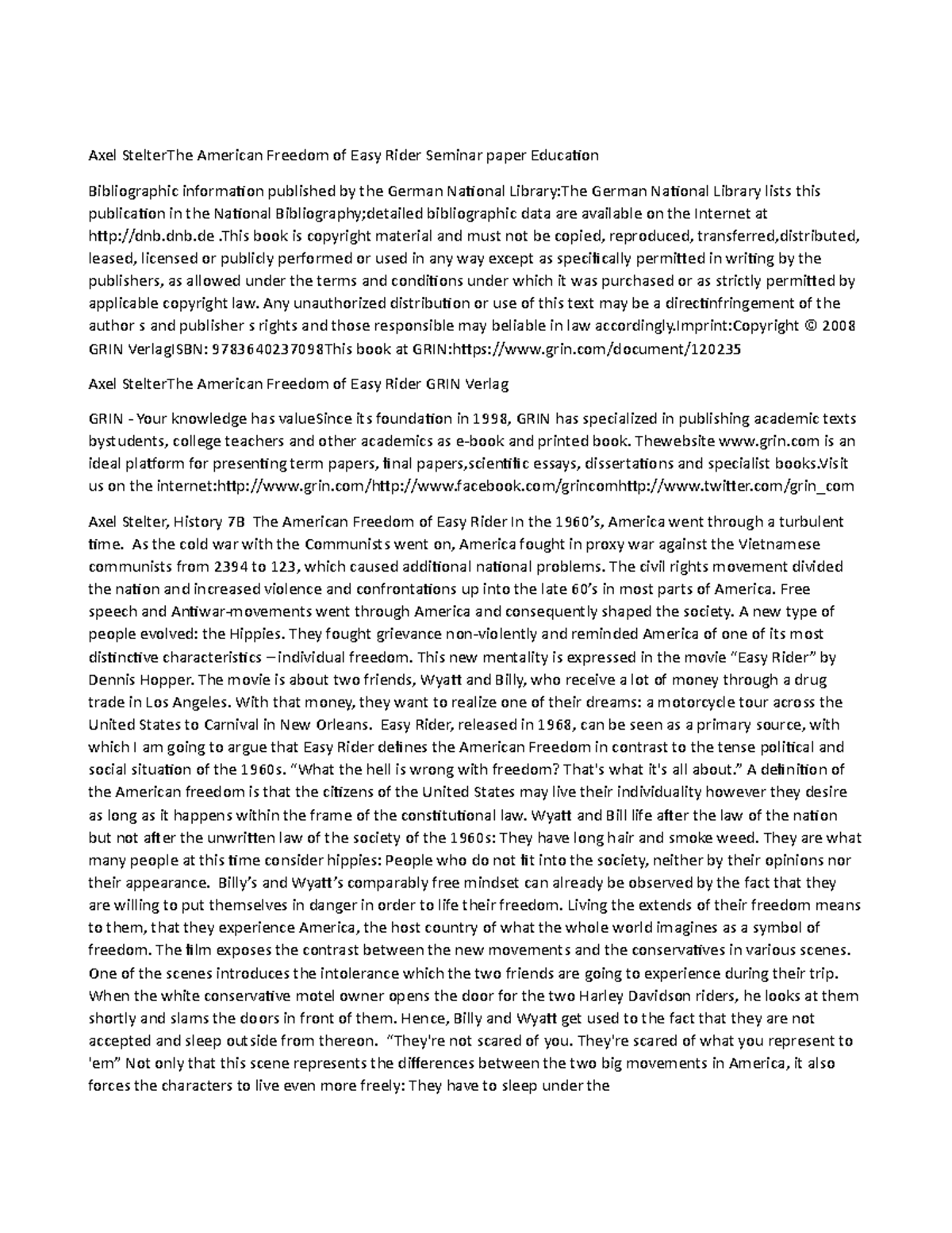 Easy rider - ricerca - Axel StelterThe American Freedom of Easy Rider ...