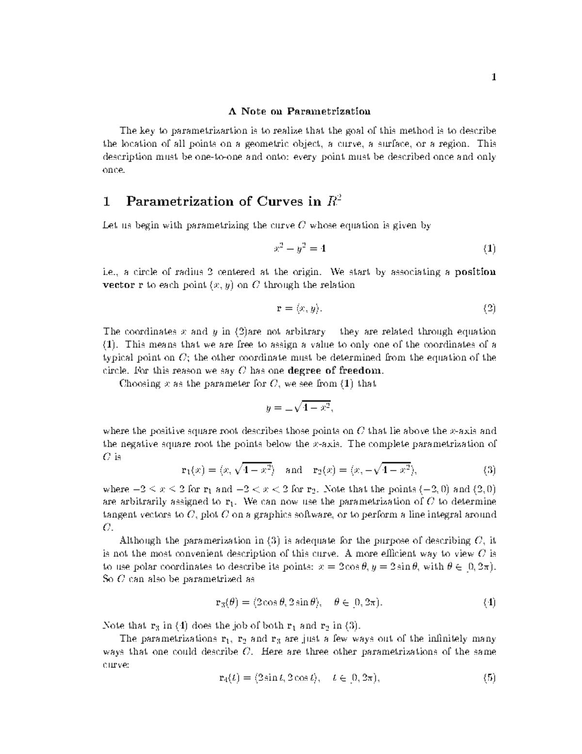 Parametrization - ANoteonParametrization - Studocu