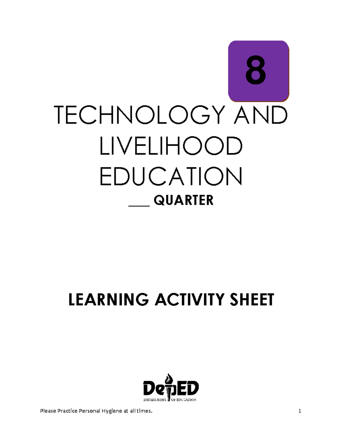 Food processing - None - 8 TECHNOLOGY AND LIVELIHOOD EDUCATION ...